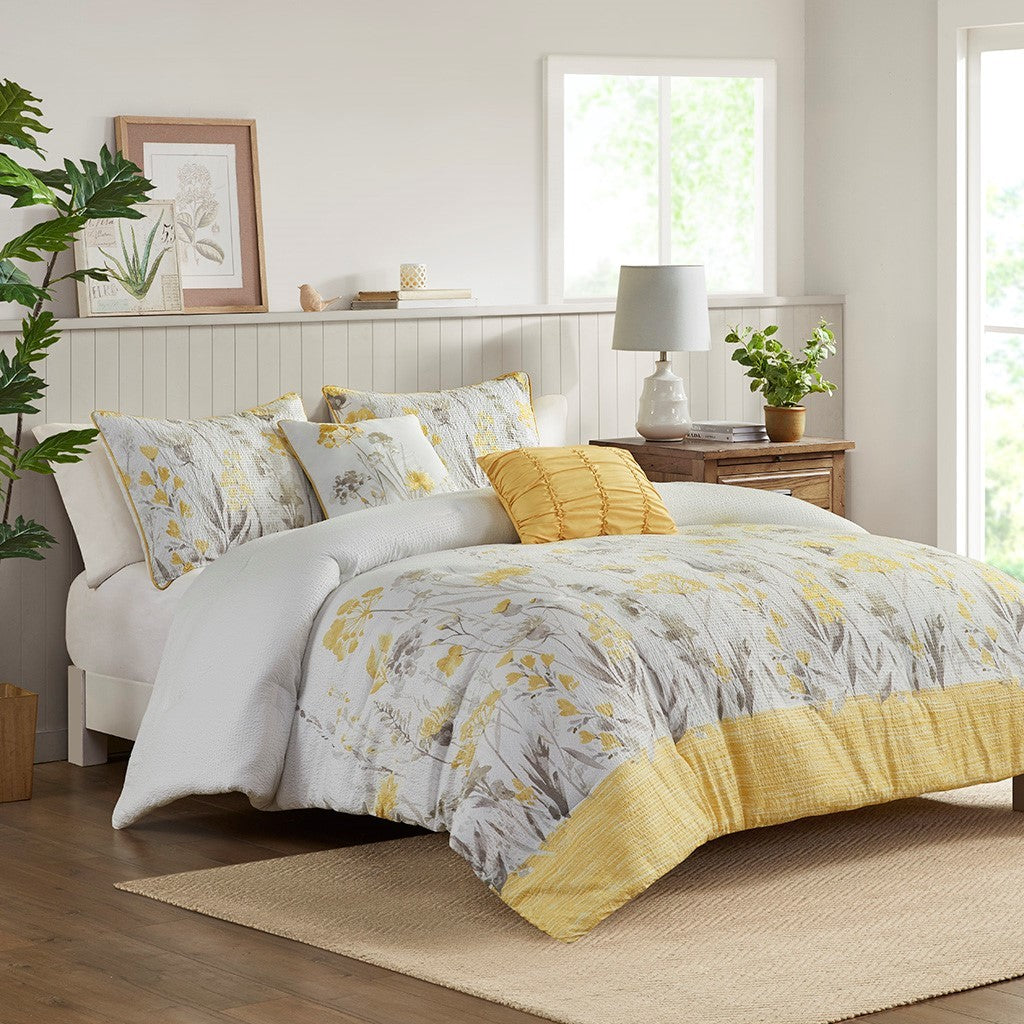 5 Piece Seersucker Comforter Set with Throw Pillows – Pier 1