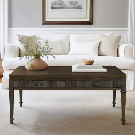 Coffee Table with 2 Fluted Drawers - Pier 1