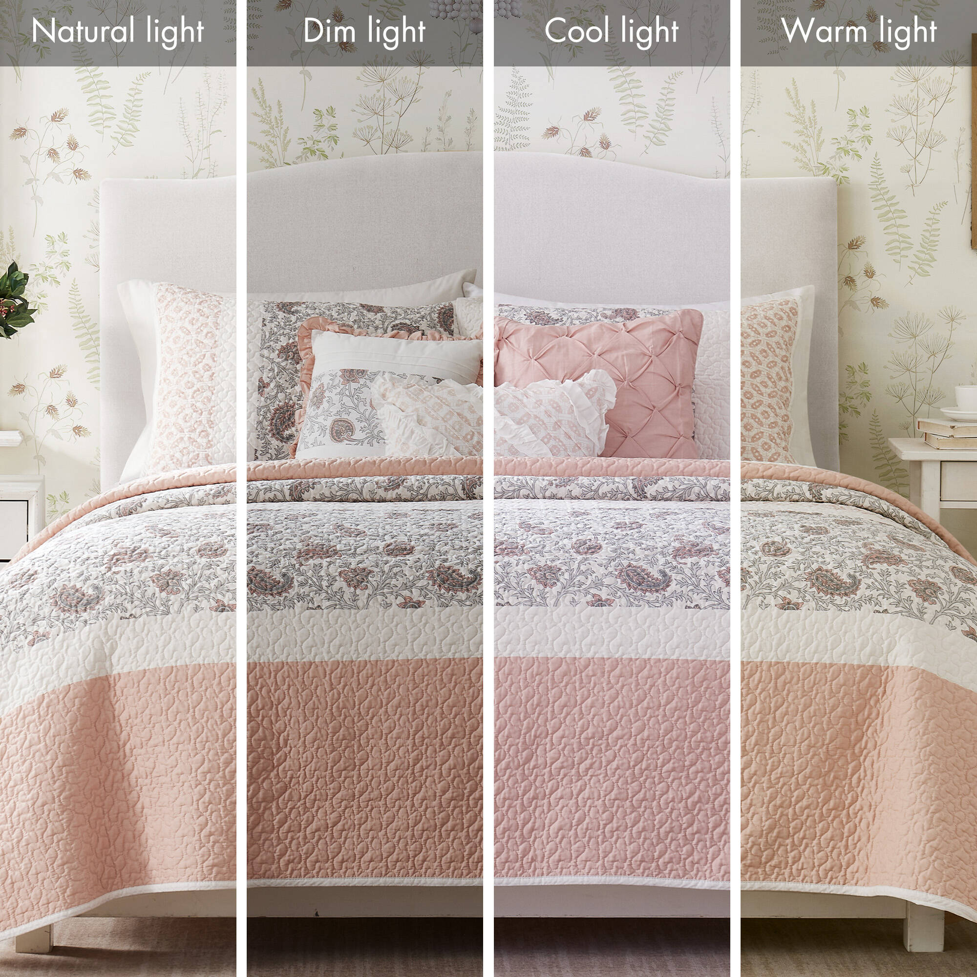 Dawn 6-Piece Cotton Percale Quilt Set with Throw Pillows – Pier 1