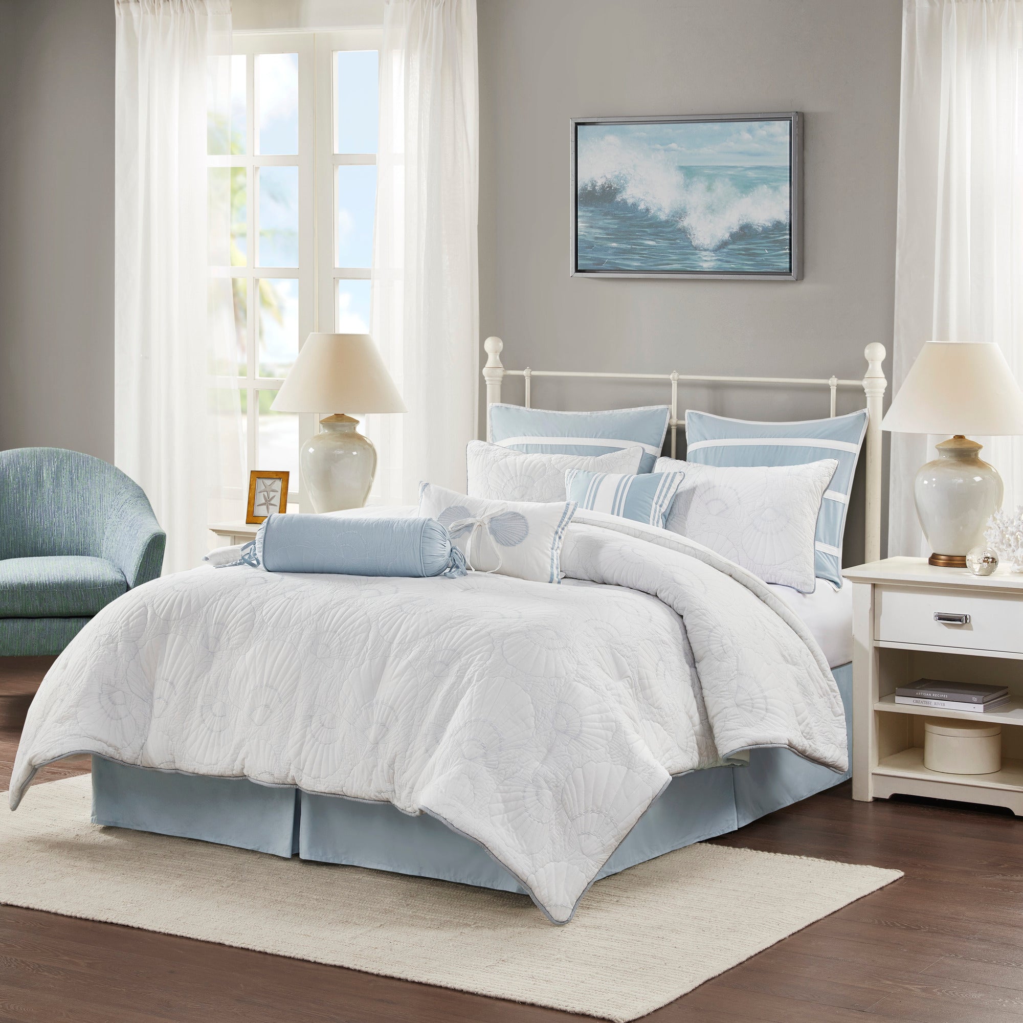 Embroidered Seashell Harbor Comforter Set – Pier 1