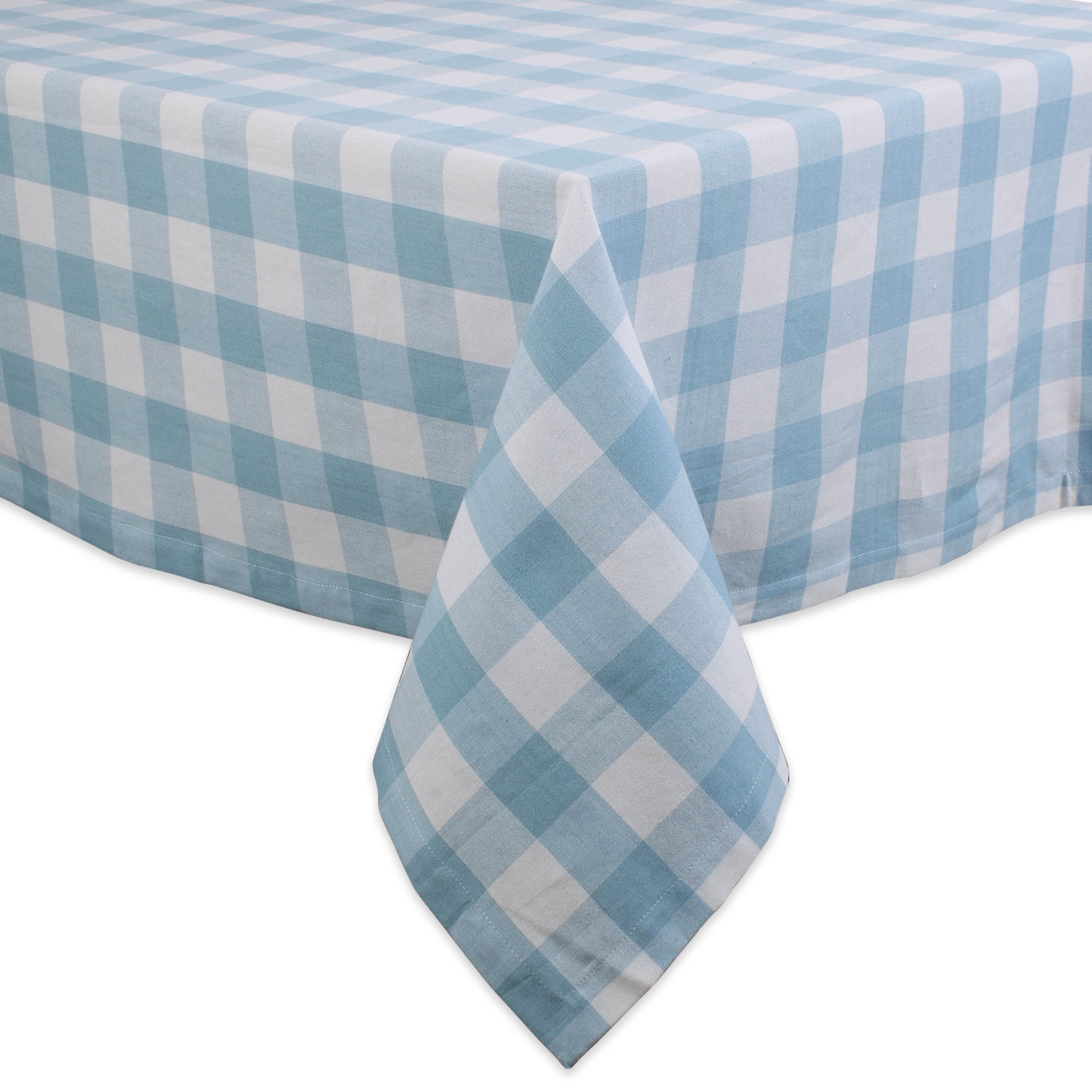 Light Blue Buffalo Check Tablecoth - Pier 1