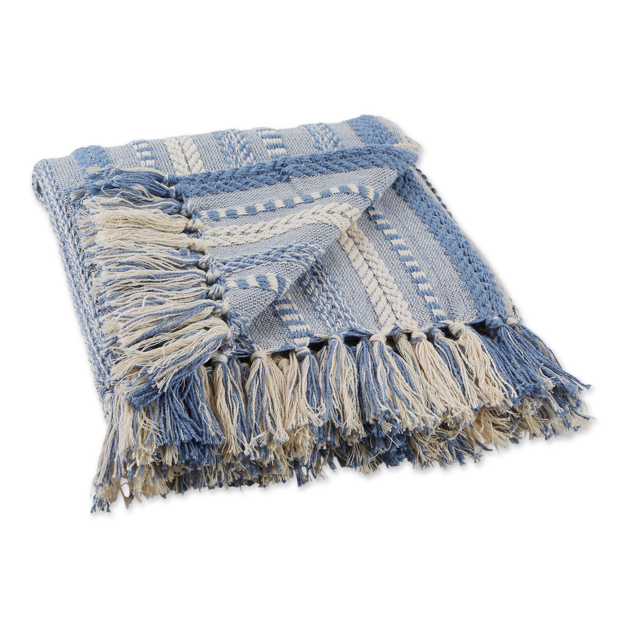 Stonewash Blue Braided Stripe Throw - Pier 1
