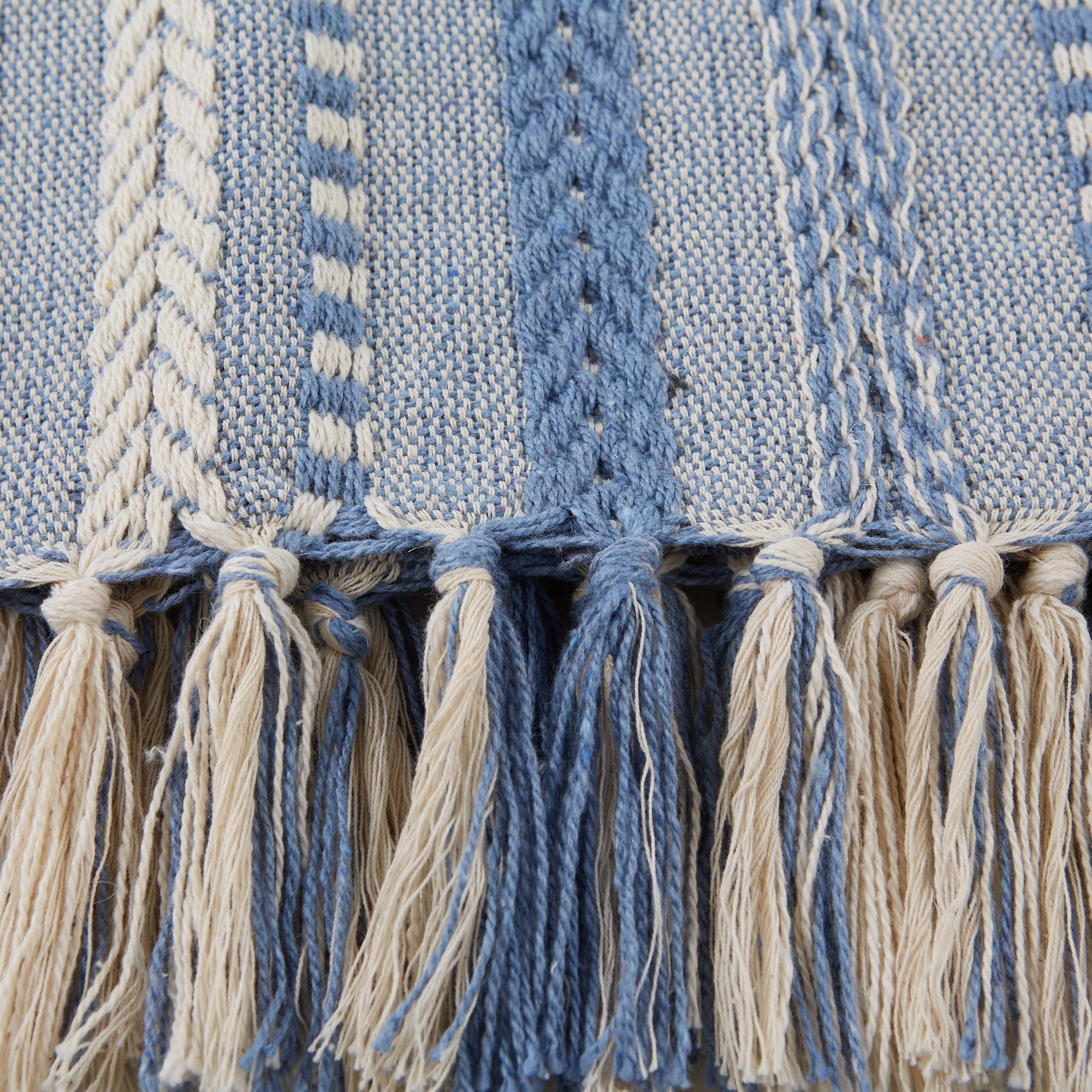 Stonewash Blue Braided Stripe Throw - Pier 1