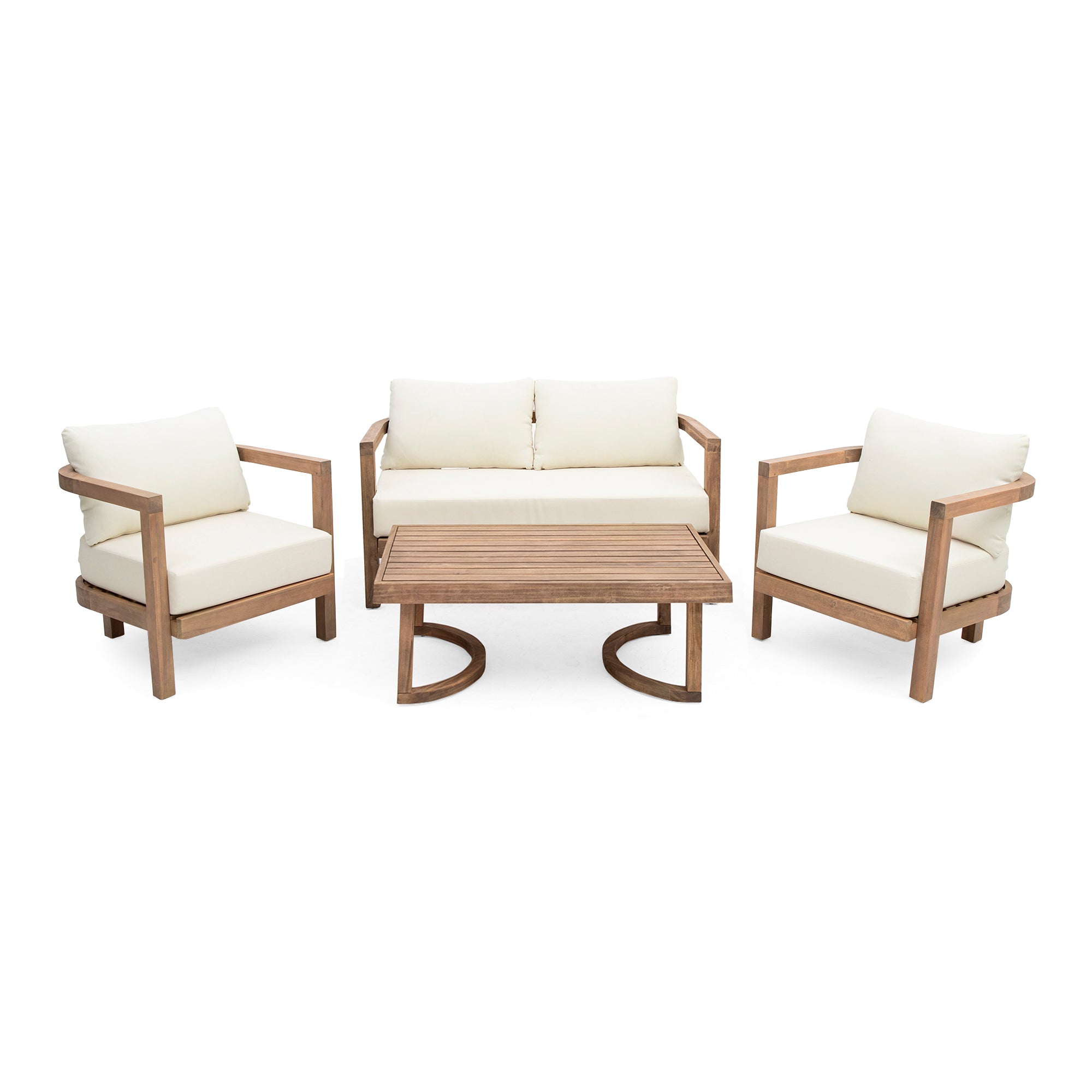 Cosmicly 4-Piece Patio Set with Coffee Table and Slat Panel Design - Pier 1