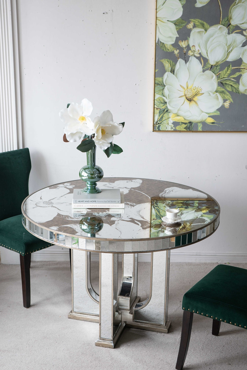 Aesthetic Round Dining Table with Floral Design - Pier 1
