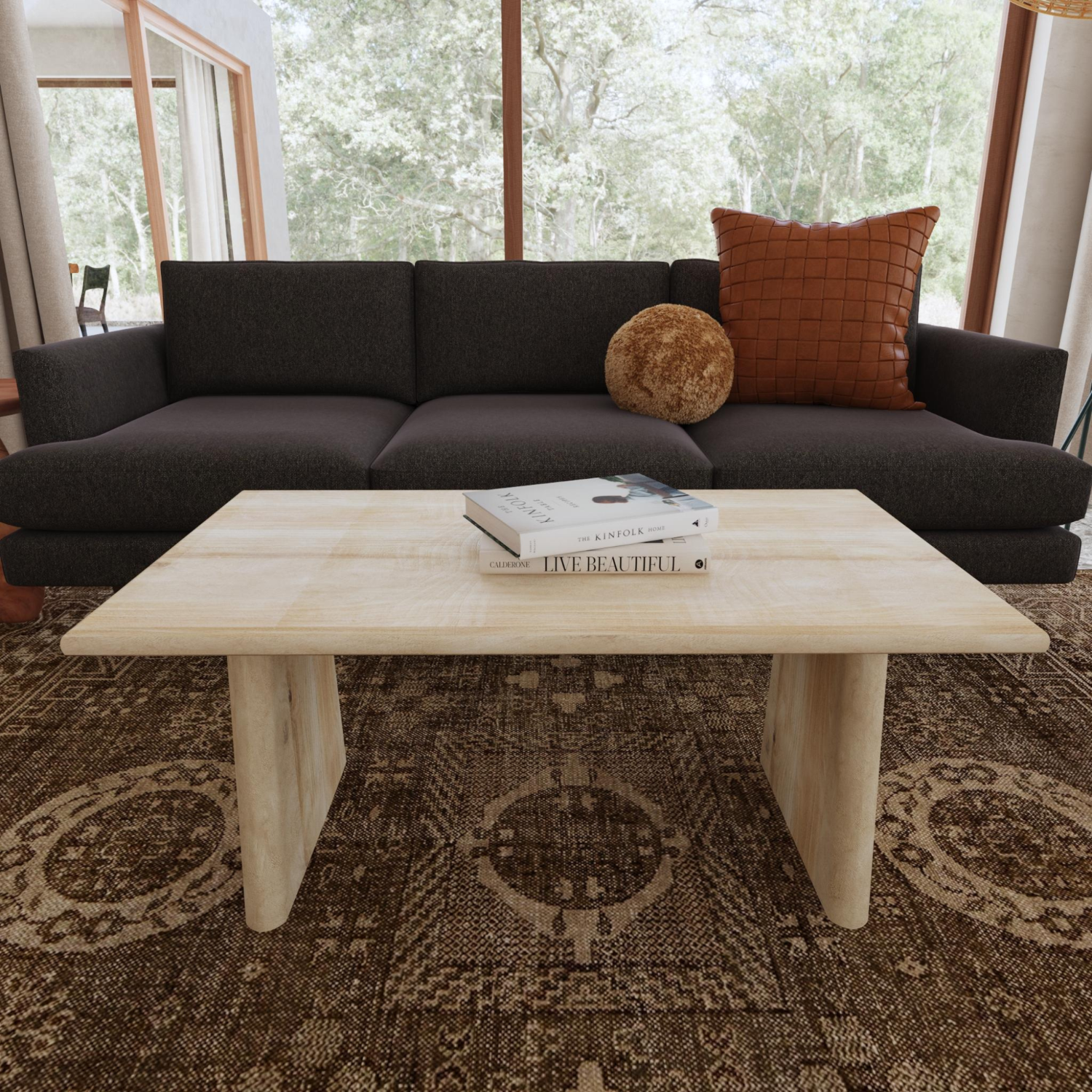 Trapezium Plank Wood Coffee Table – Pier 1
