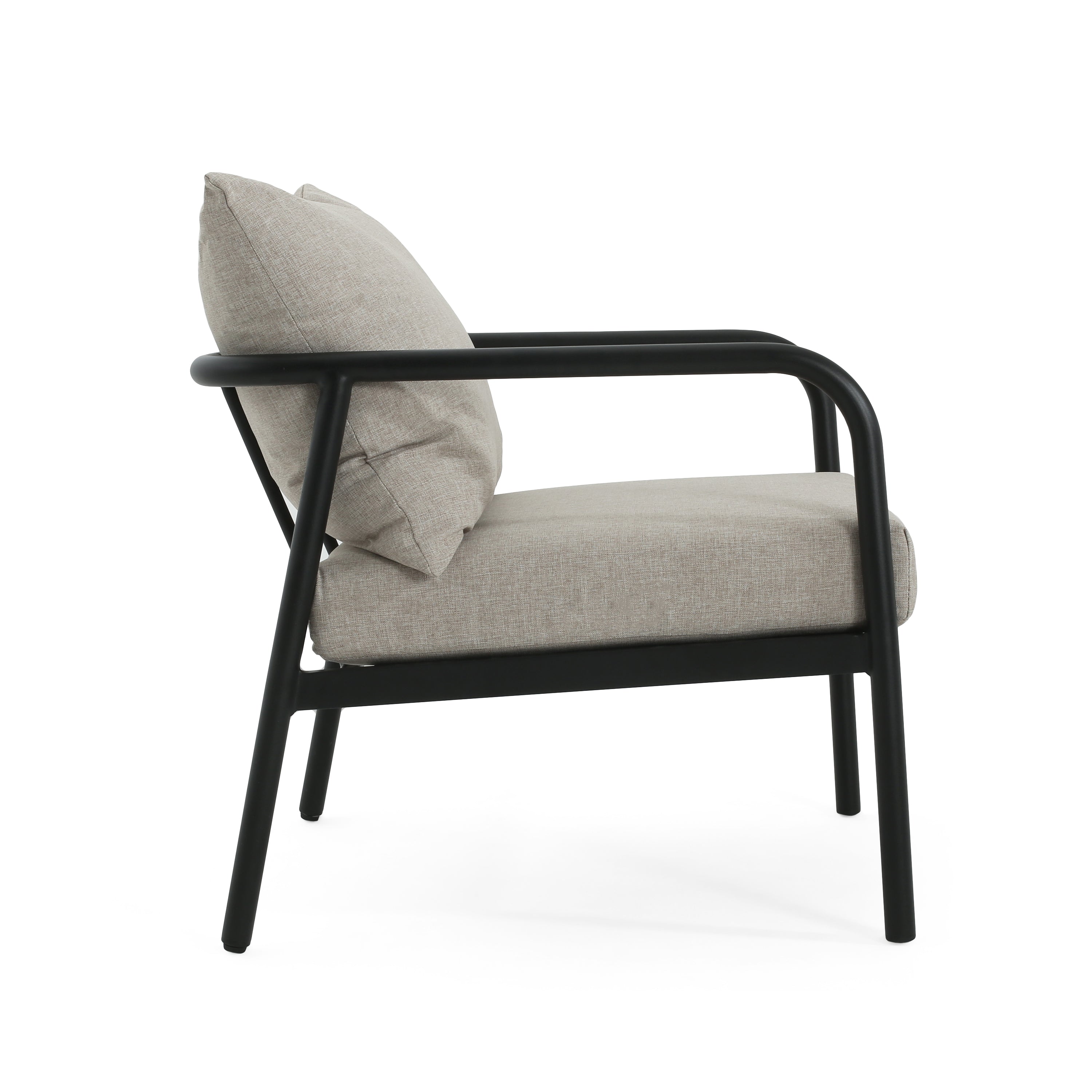 Outdoor Club Chair with Aluminum Frame, Padded Seat and back Cushions ...