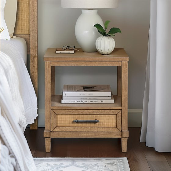 Nightstand with Bottom Drawer and Open Shelf - Pier 1