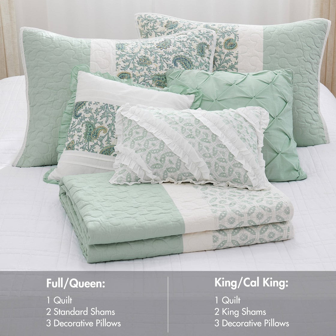 Dawn 6-Piece Cotton Percale Quilt Set with Throw Pillows – Pier 1