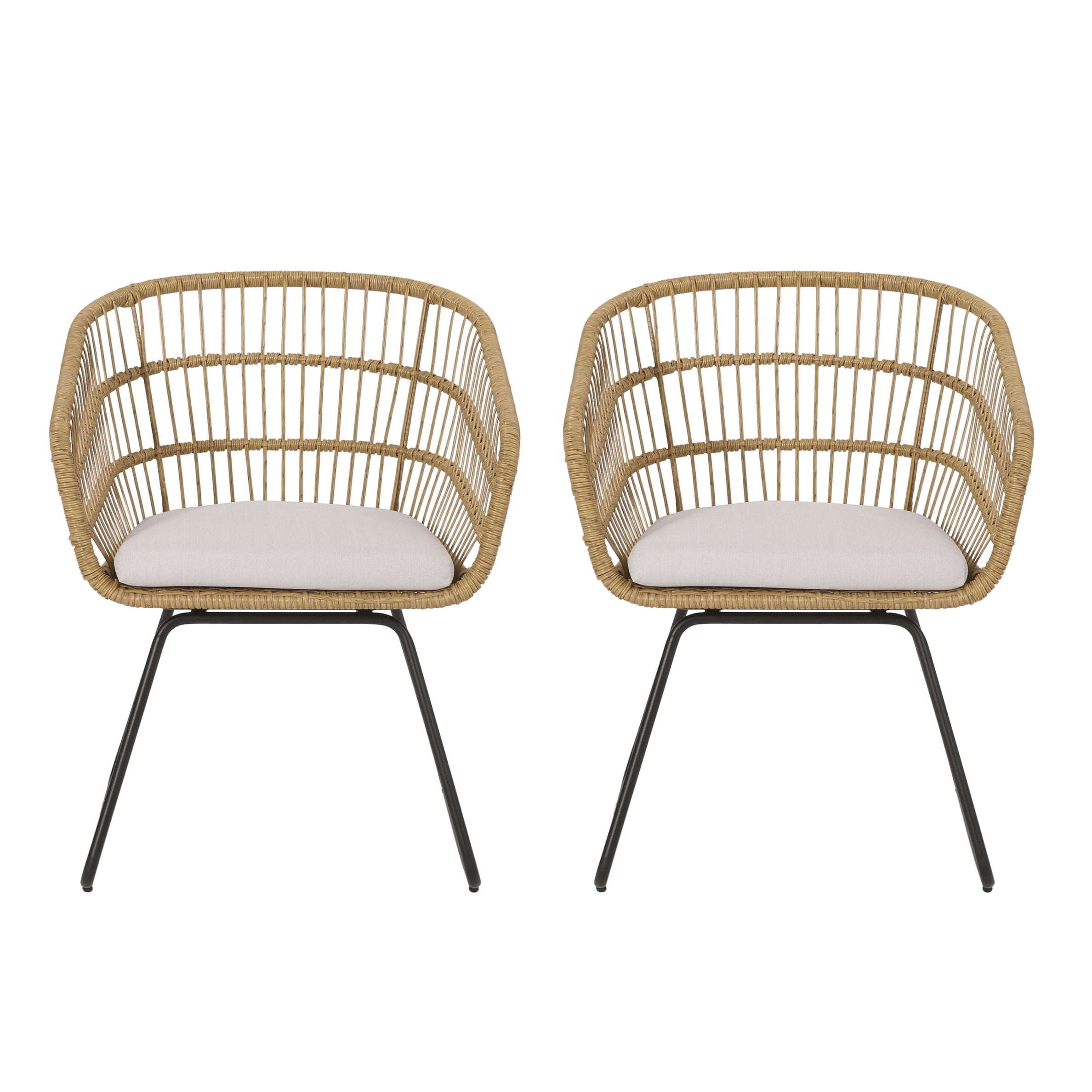 Outdoor Chair with Sled Legs and Curved Frame, Set of 2 - Pier 1