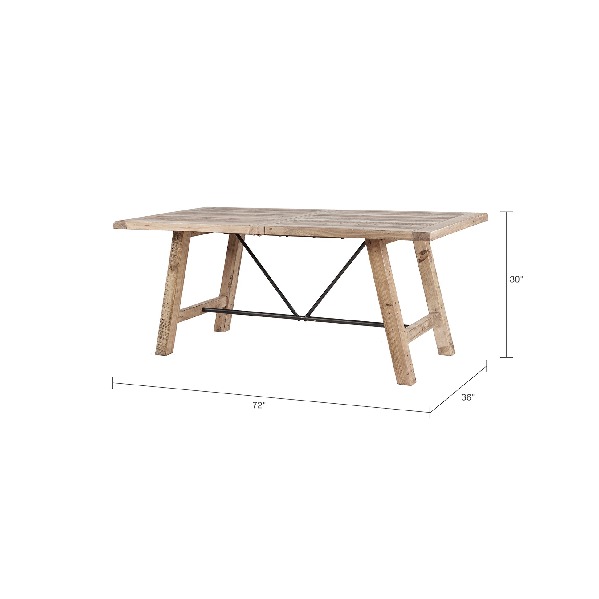 Sonoma Rustic Rectangular Dining Table with Metal Support – Pier 1