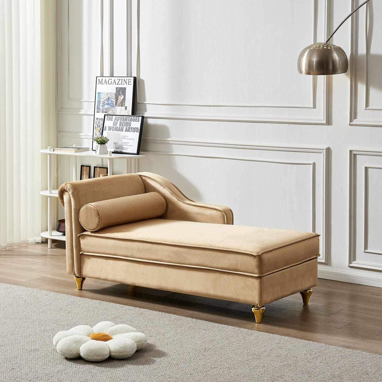 Glam Velvet Upholstered Chaise Lounge Chair – Pier 1