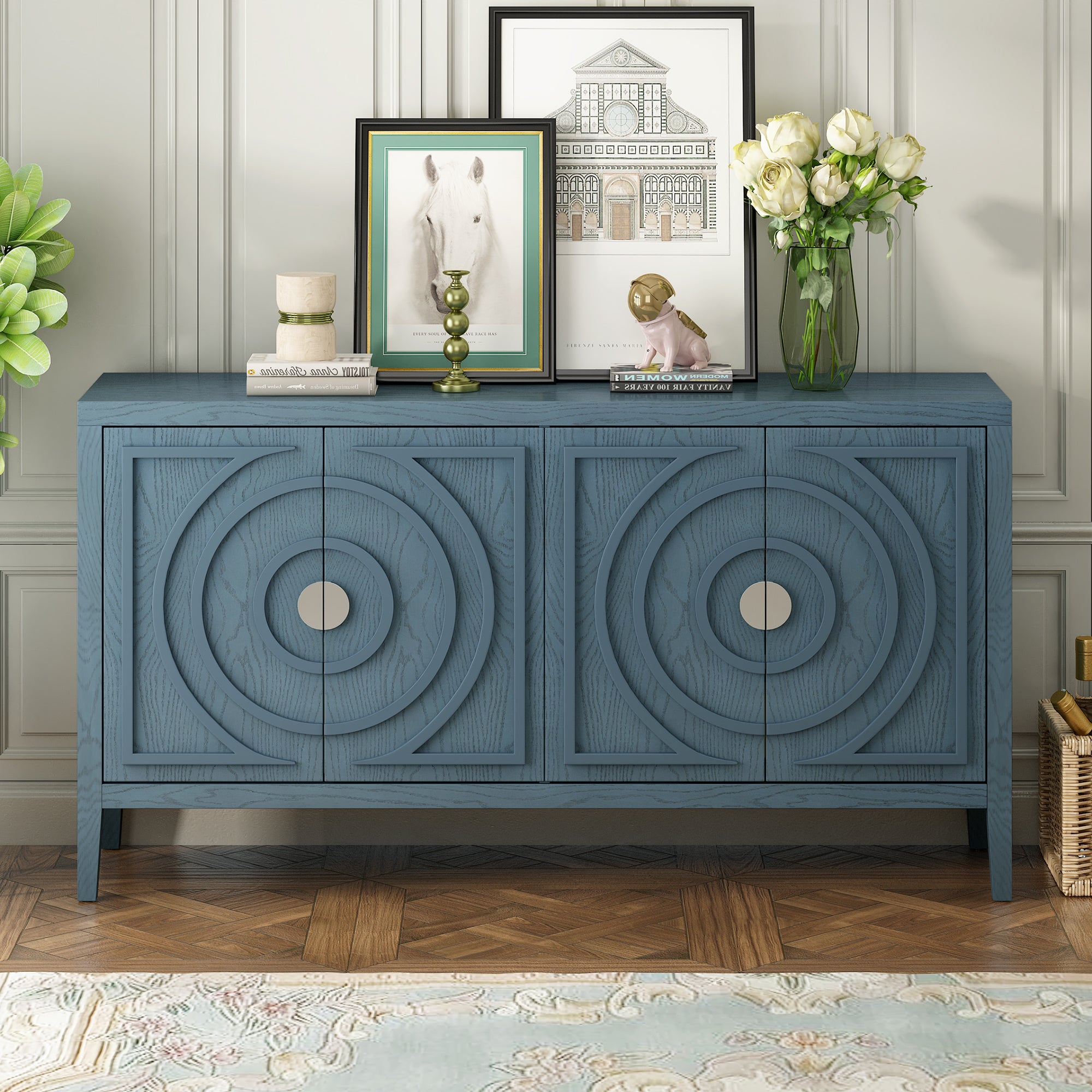 Circular Groove Design Retro Sideboard – Pier 1