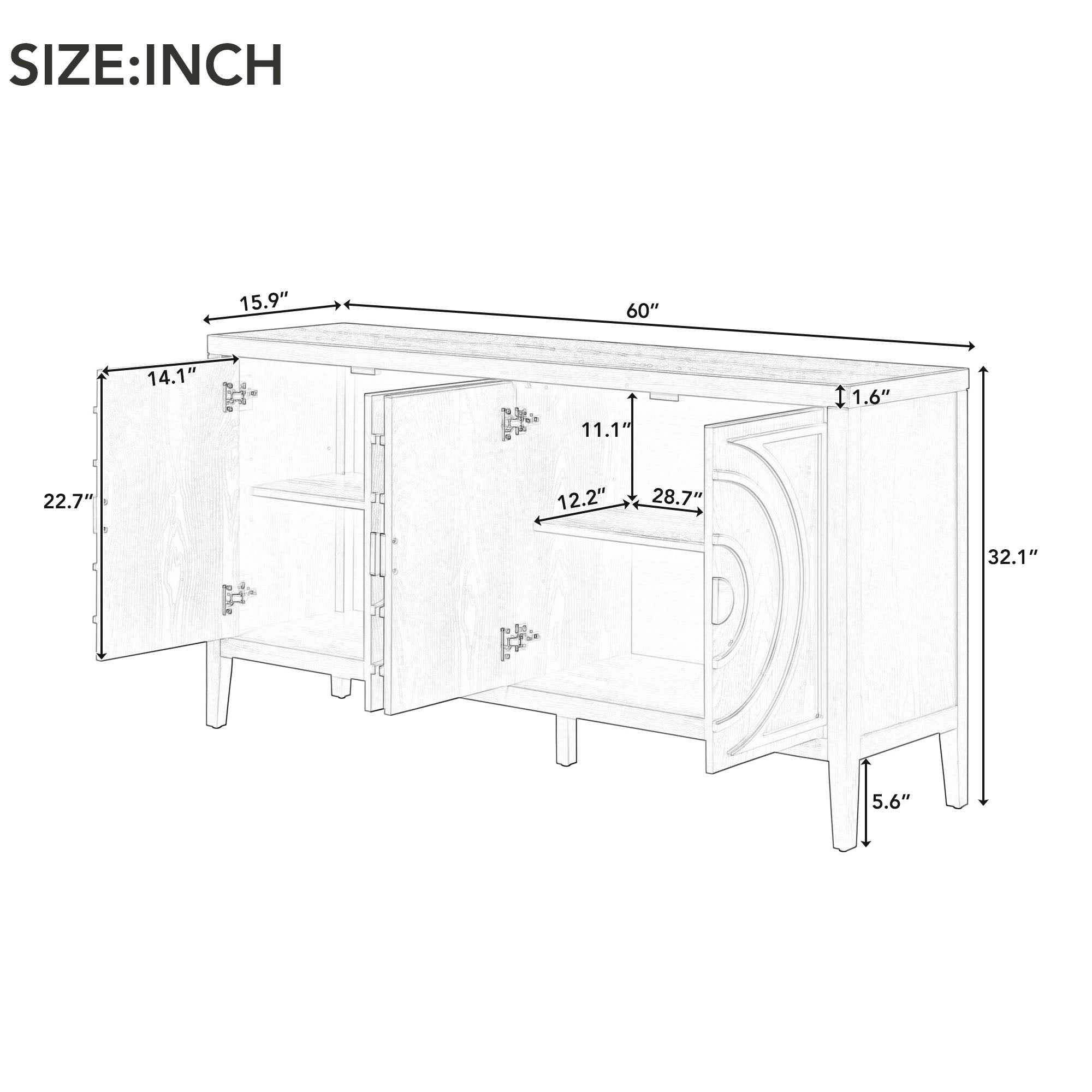 Circular Groove Design Retro Sideboard – Pier 1