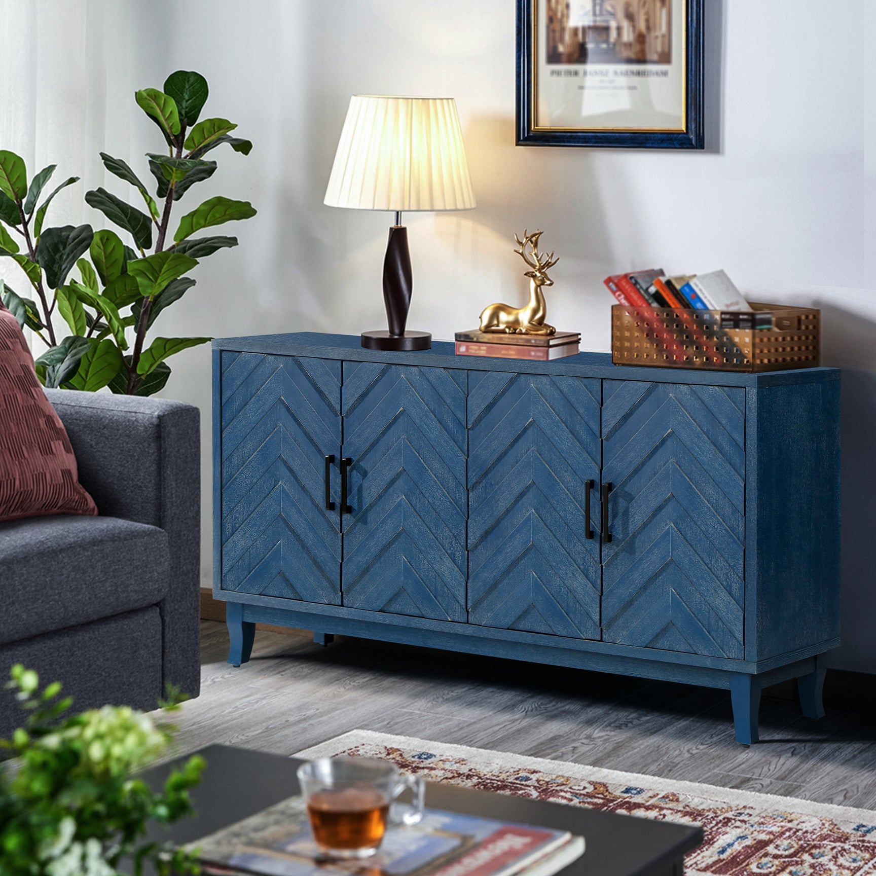 Chevron 4-Door Sideboard Cabinet – Pier 1