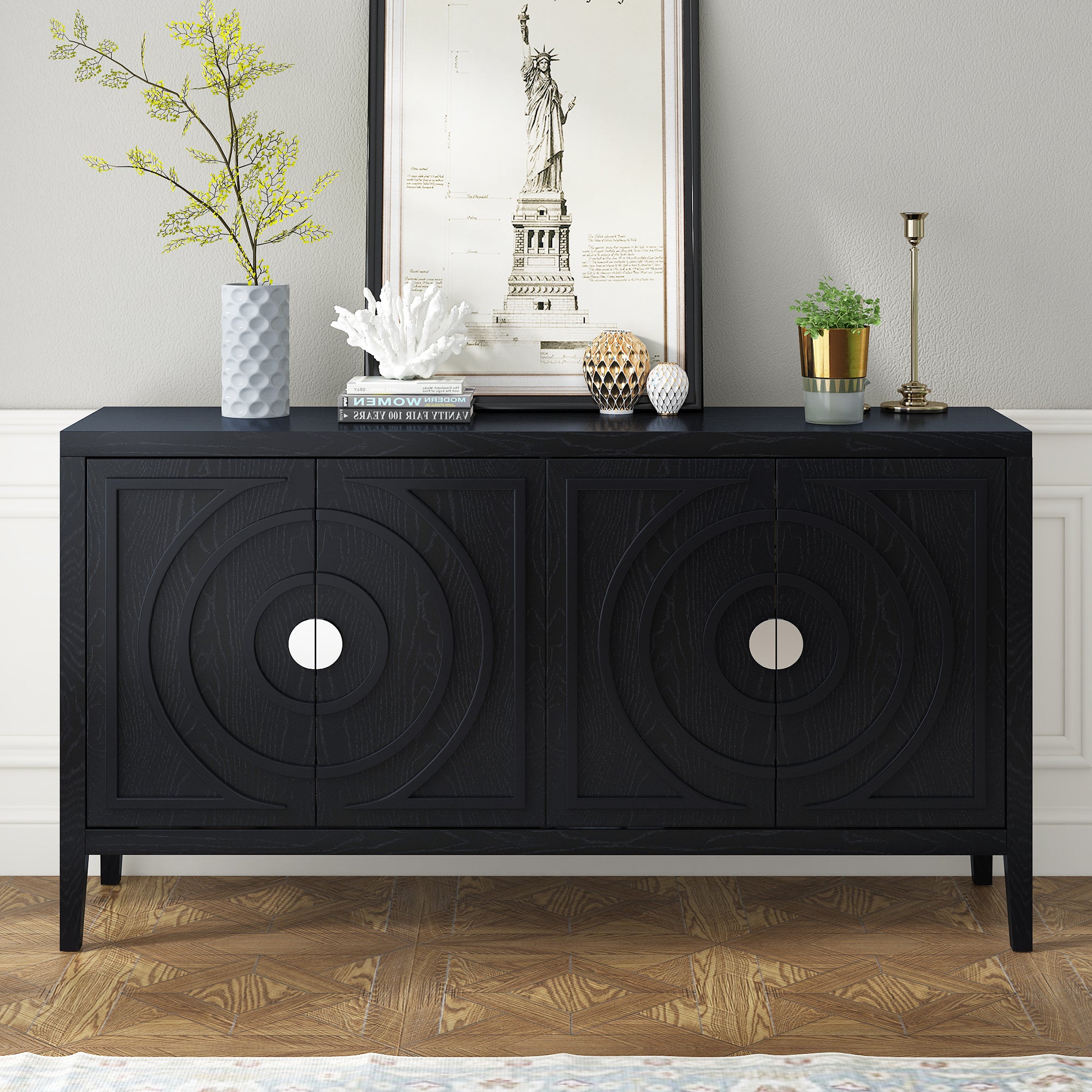 Circular Groove Design Retro Sideboard – Pier 1