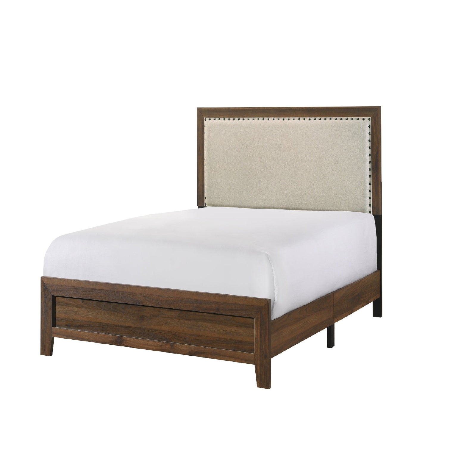 Wood Bed with Tufted Upholstered Headboard – Pier 1