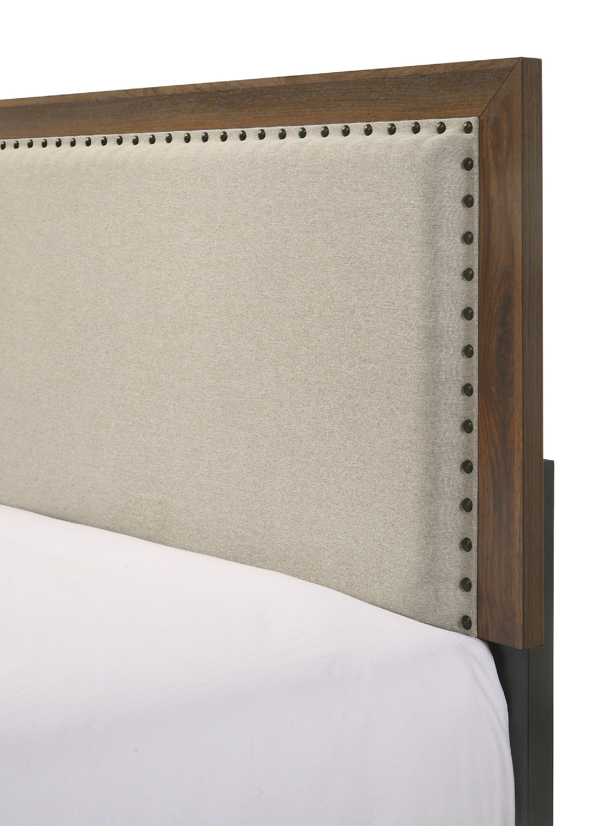 Wood Bed with Tufted Upholstered Headboard – Pier 1