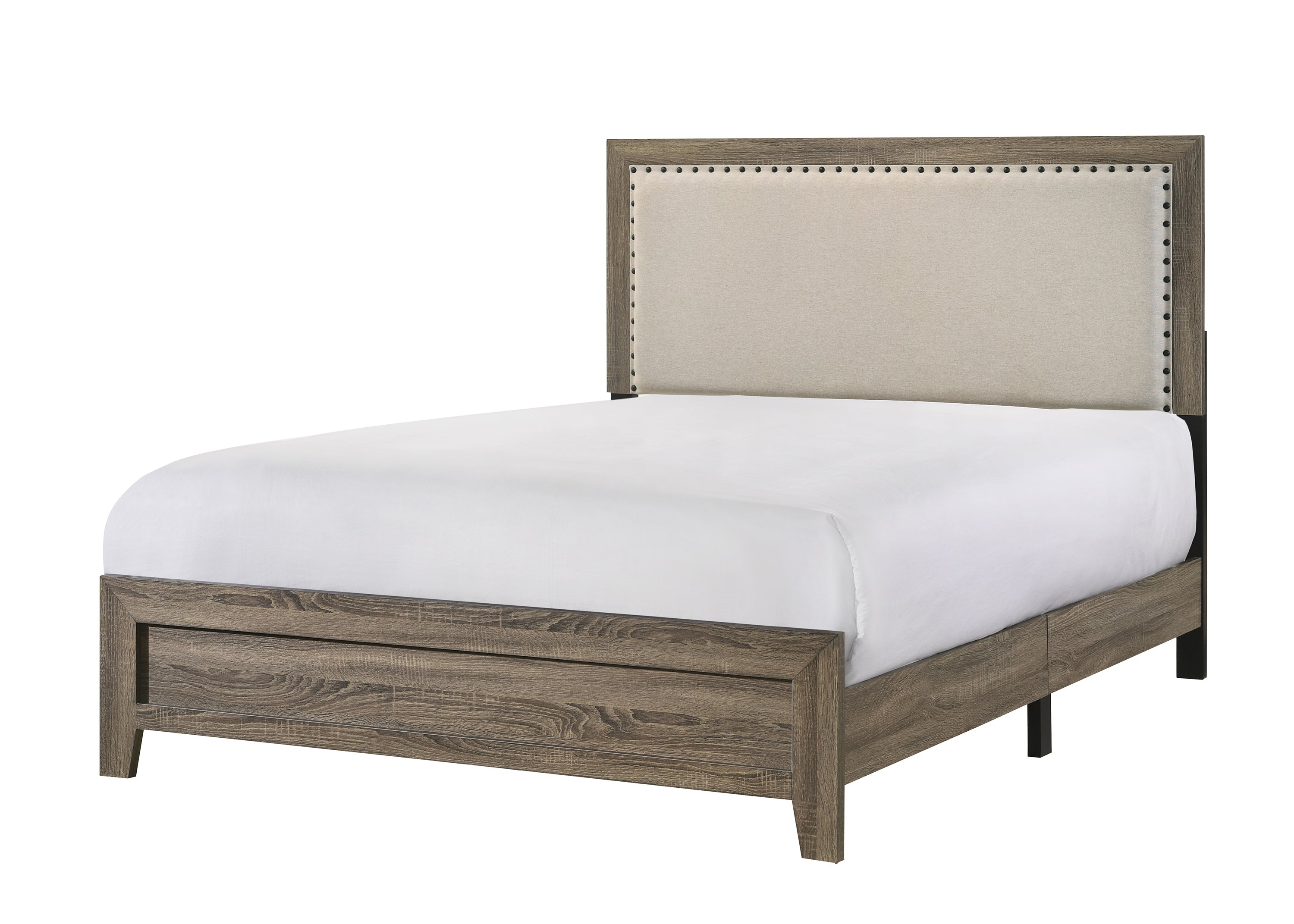 Wood Bed with Tufted Upholstered Headboard – Pier 1
