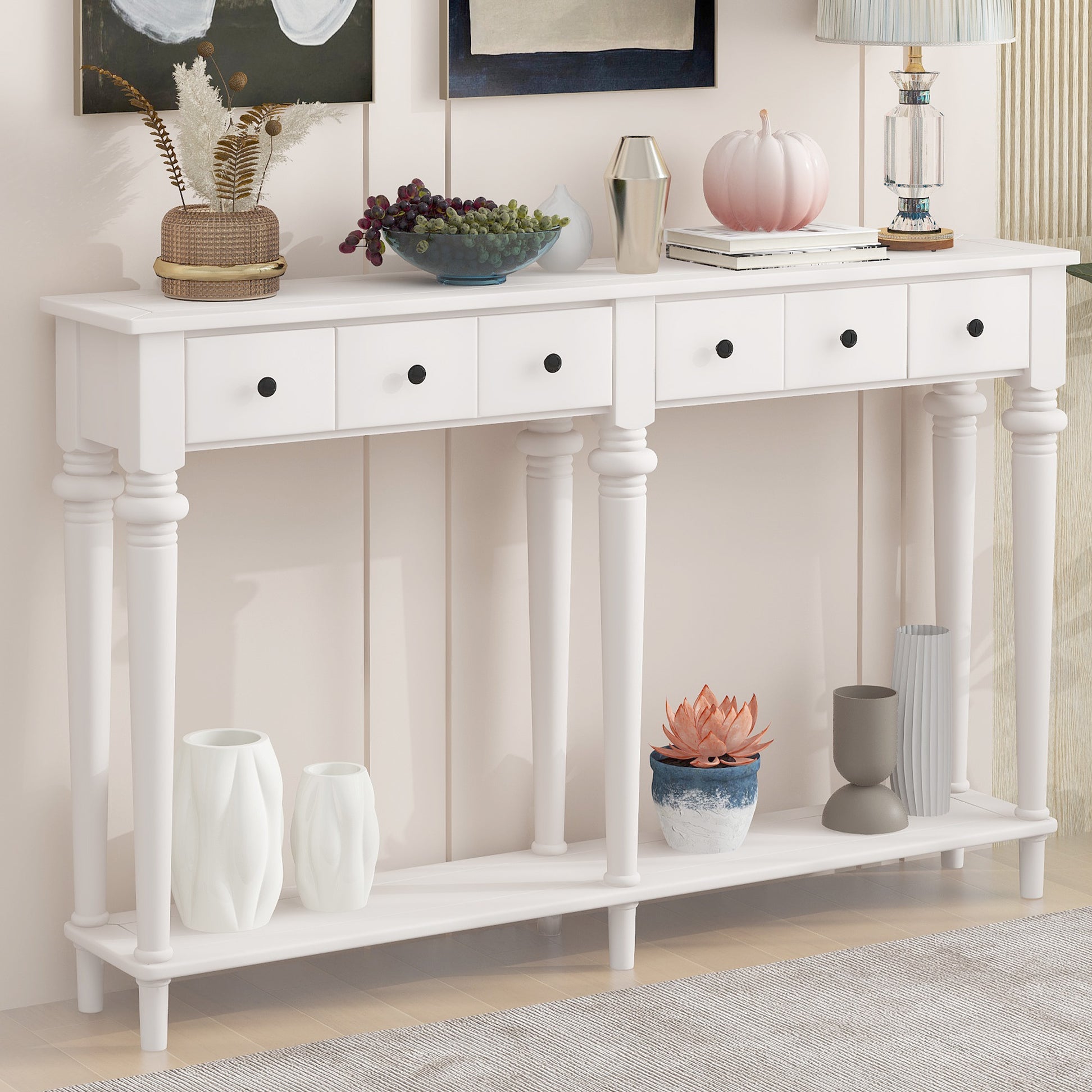 Console Table with 4 Drawers and Open Shelf - Pier 1