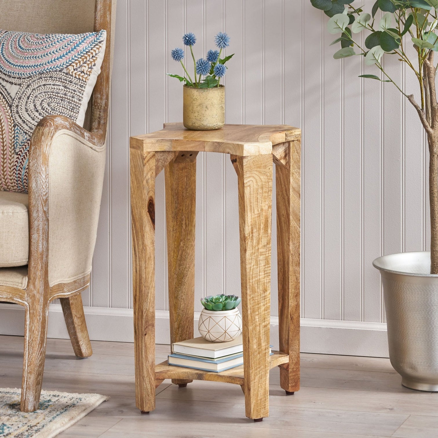 24" Wood Side Table with Open Shelf - Pier 1