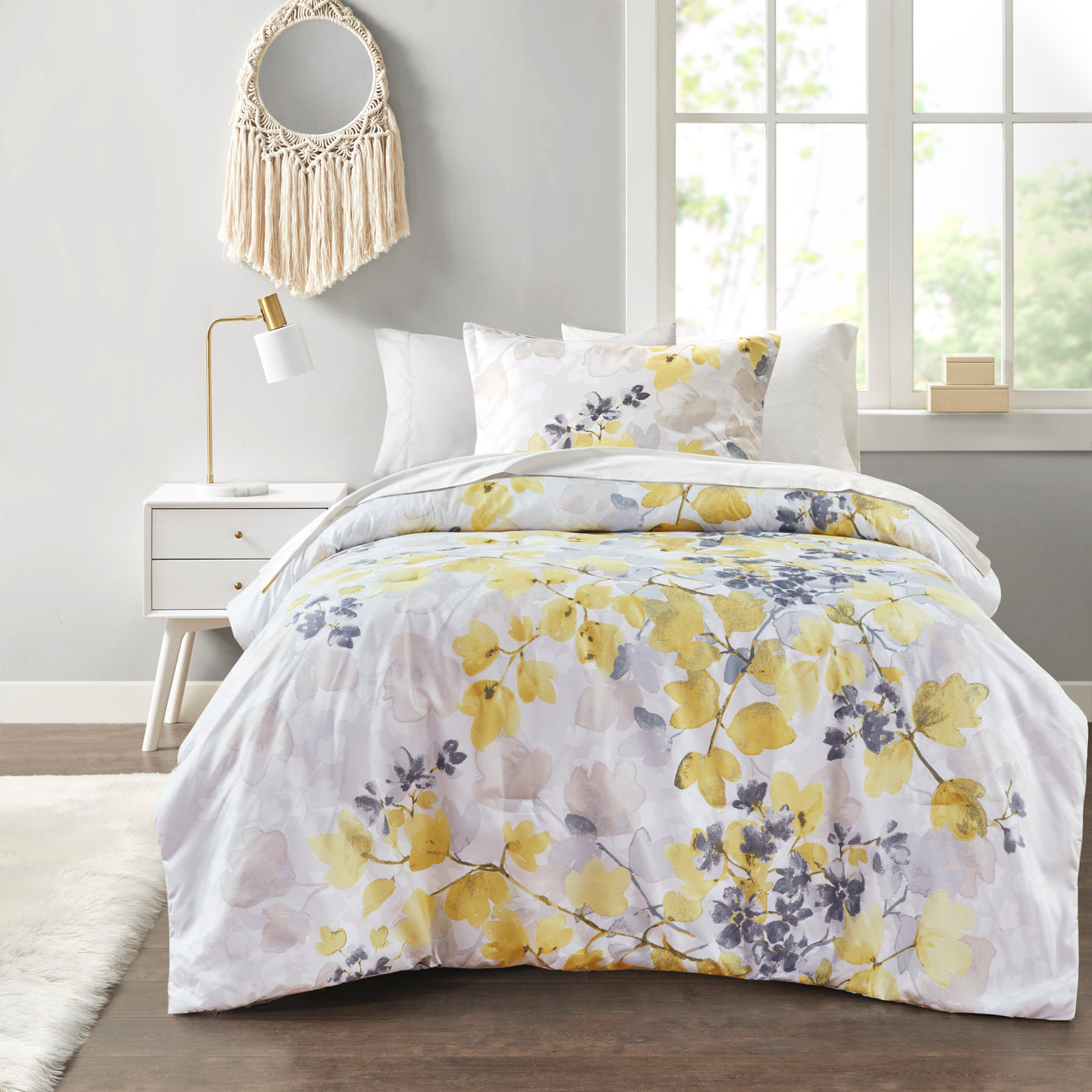 Yellow Floral Twin XL Comforter Set with Bed Sheets – Pier 1