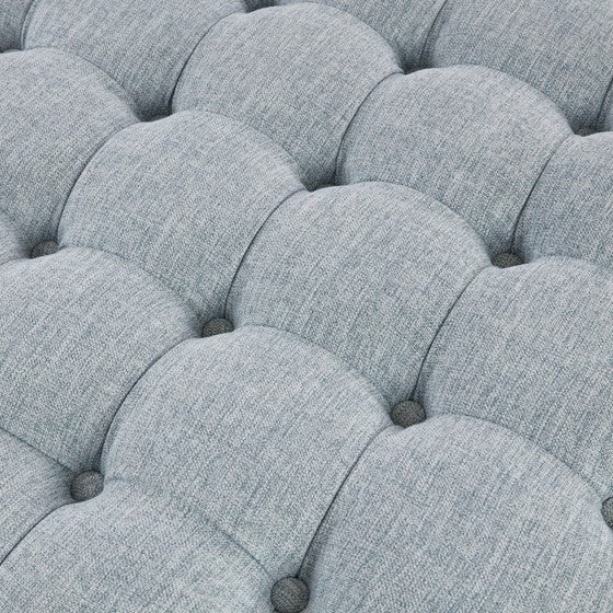 32" Upholstered Ottoman with Button Tufted Top and Round Shape - Pier 1