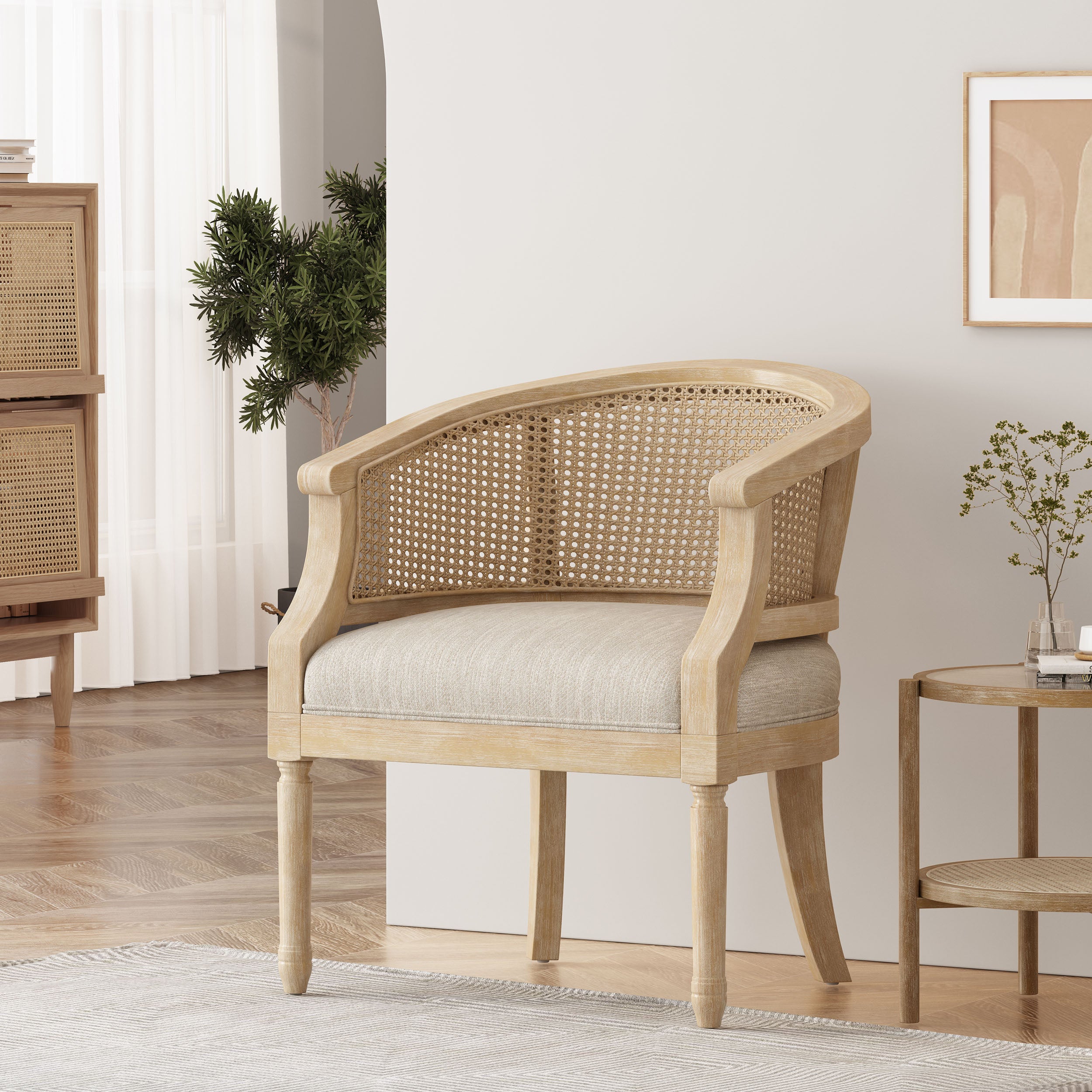 Accent Chair with Curved Back and Recessed Arms - Pier 1