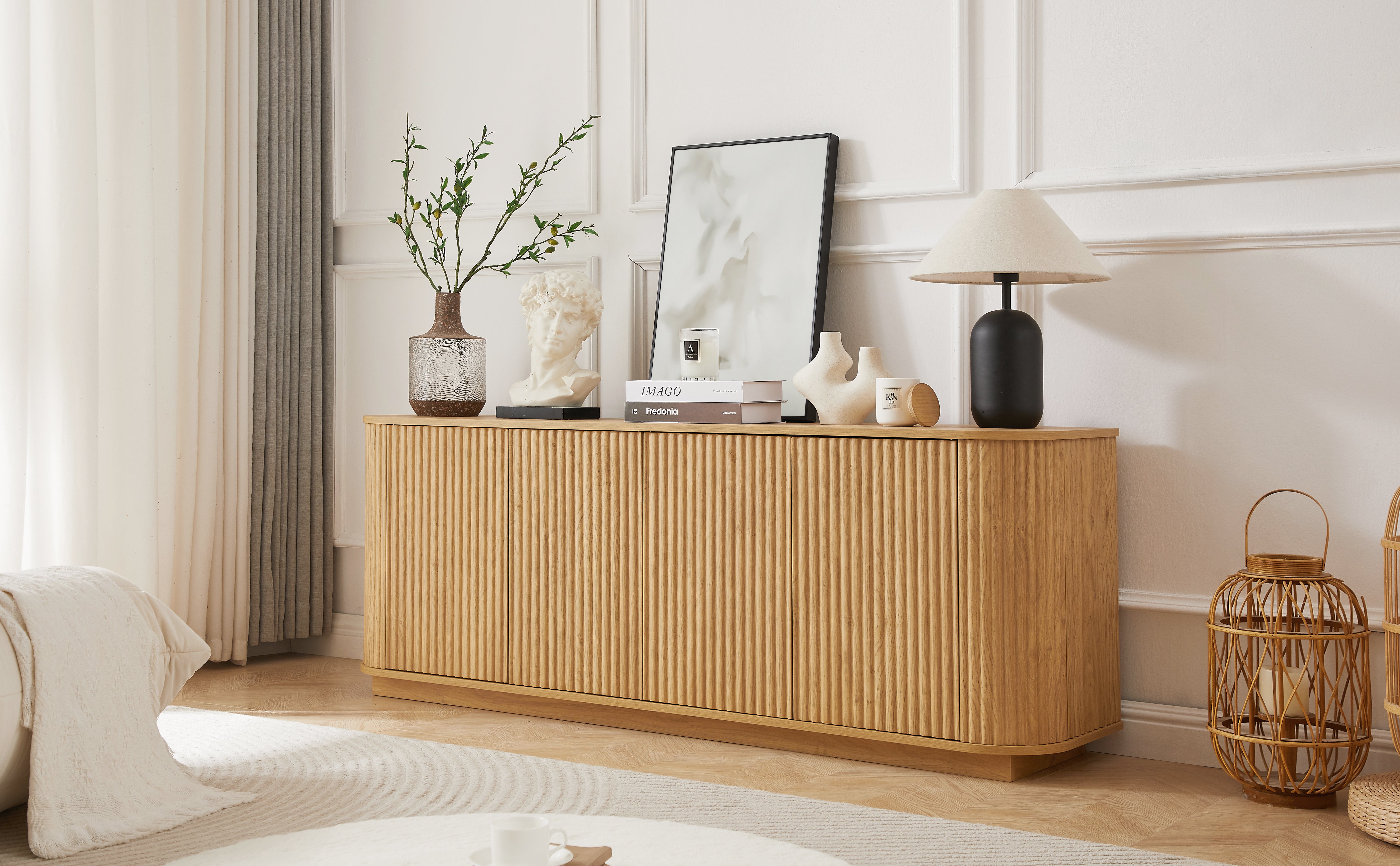 Modern Fluted Sideboard Storage Cabinet – Pier 1