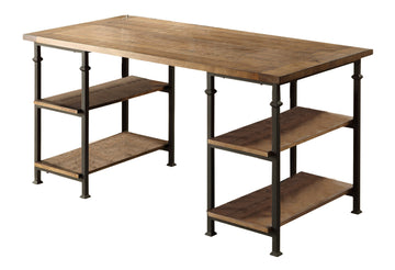 Vintage Industrial 1pc Writing Desk with 4 Open Shelves – Pier 1
