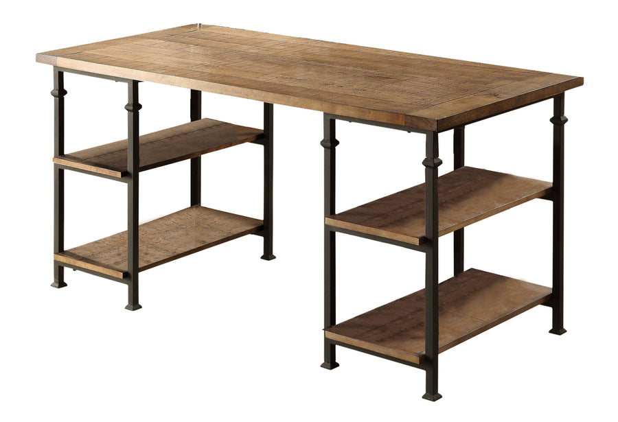 Vintage Industrial 1pc Writing Desk with 4 Open Shelves – Pier 1