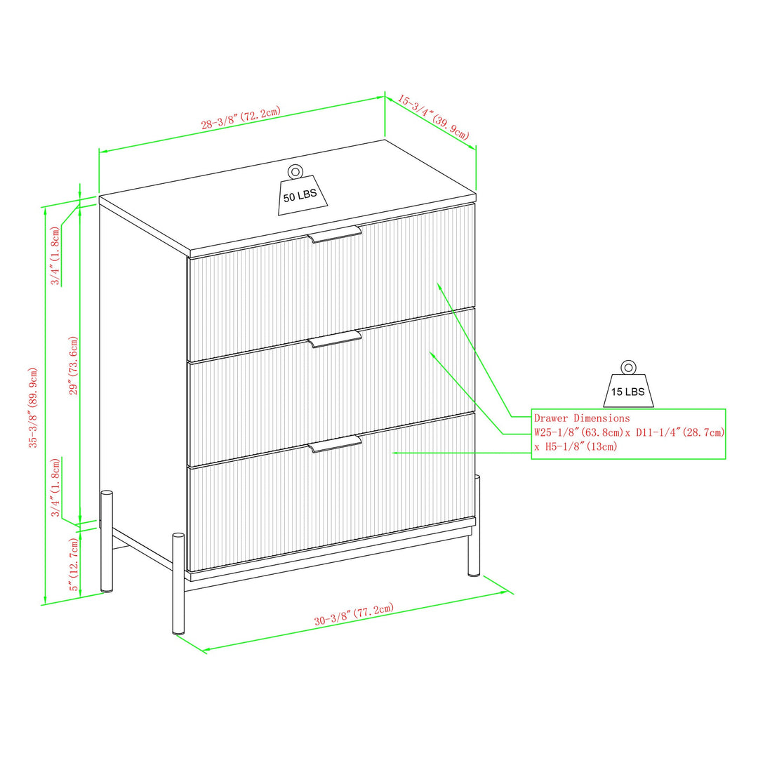 3-Drawer Chest with Reeded Drawer Fronts by Walker Edison - Pier 1