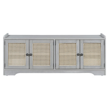 Storage Bench with Rattan Doors – Pier 1