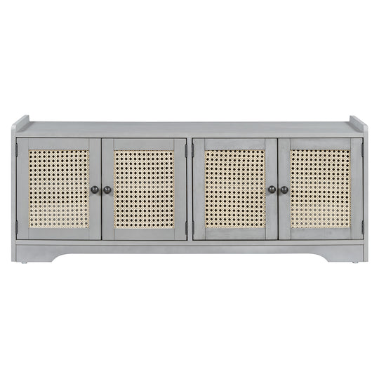 Storage Bench with Rattan Doors – Pier 1