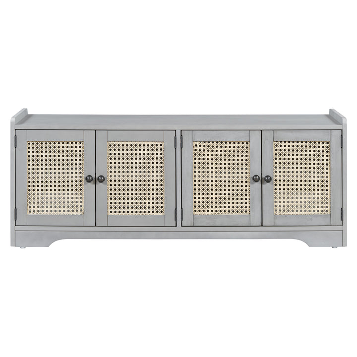 Storage Bench with Rattan Doors – Pier 1