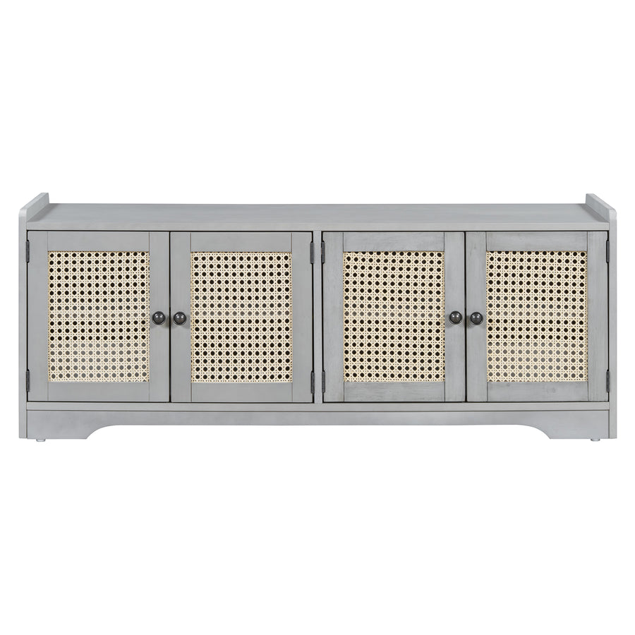 Storage Bench with Rattan Doors – Pier 1