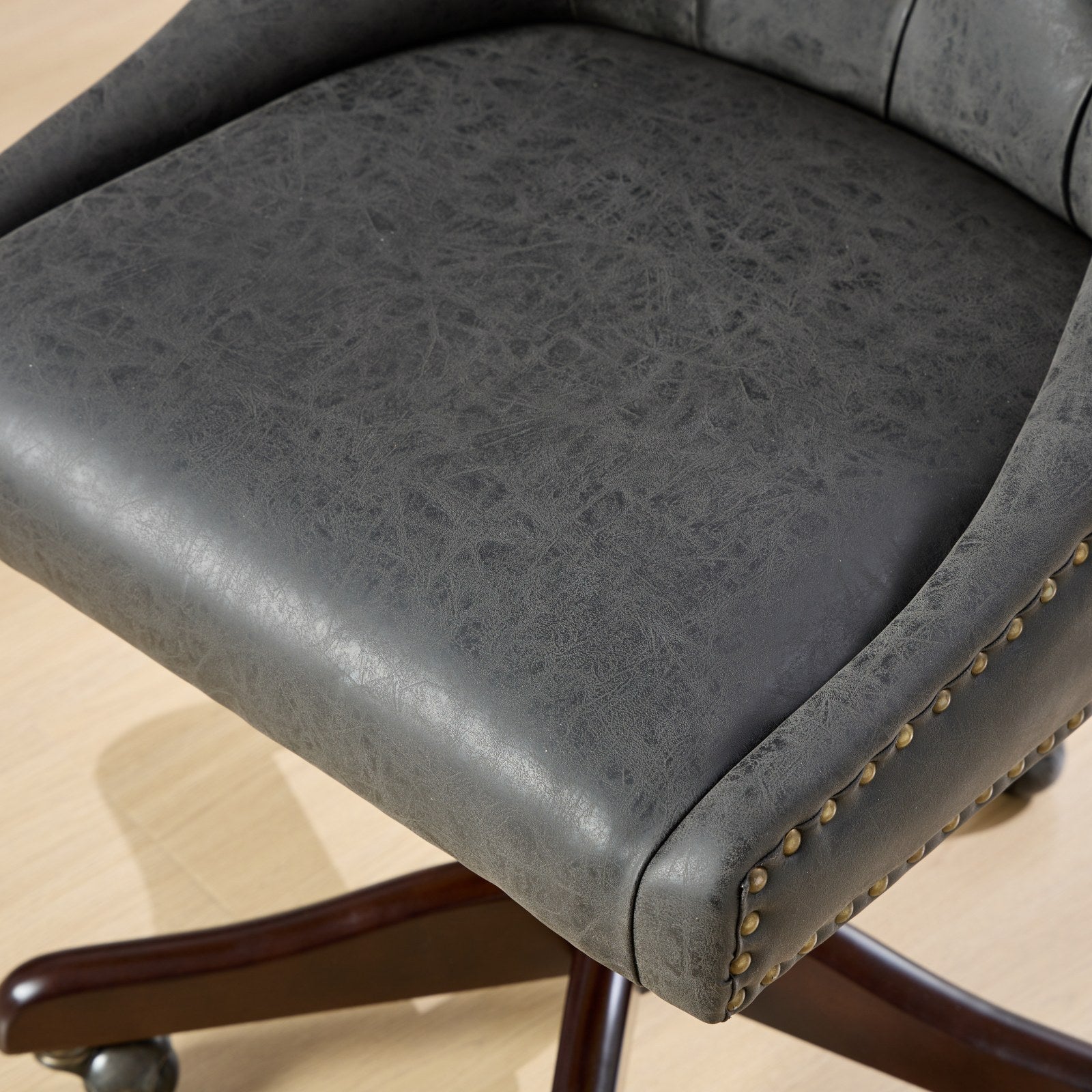 Sheepskin Pattern Fabric Home Office Chair with Lift, Swivel and Recli ...