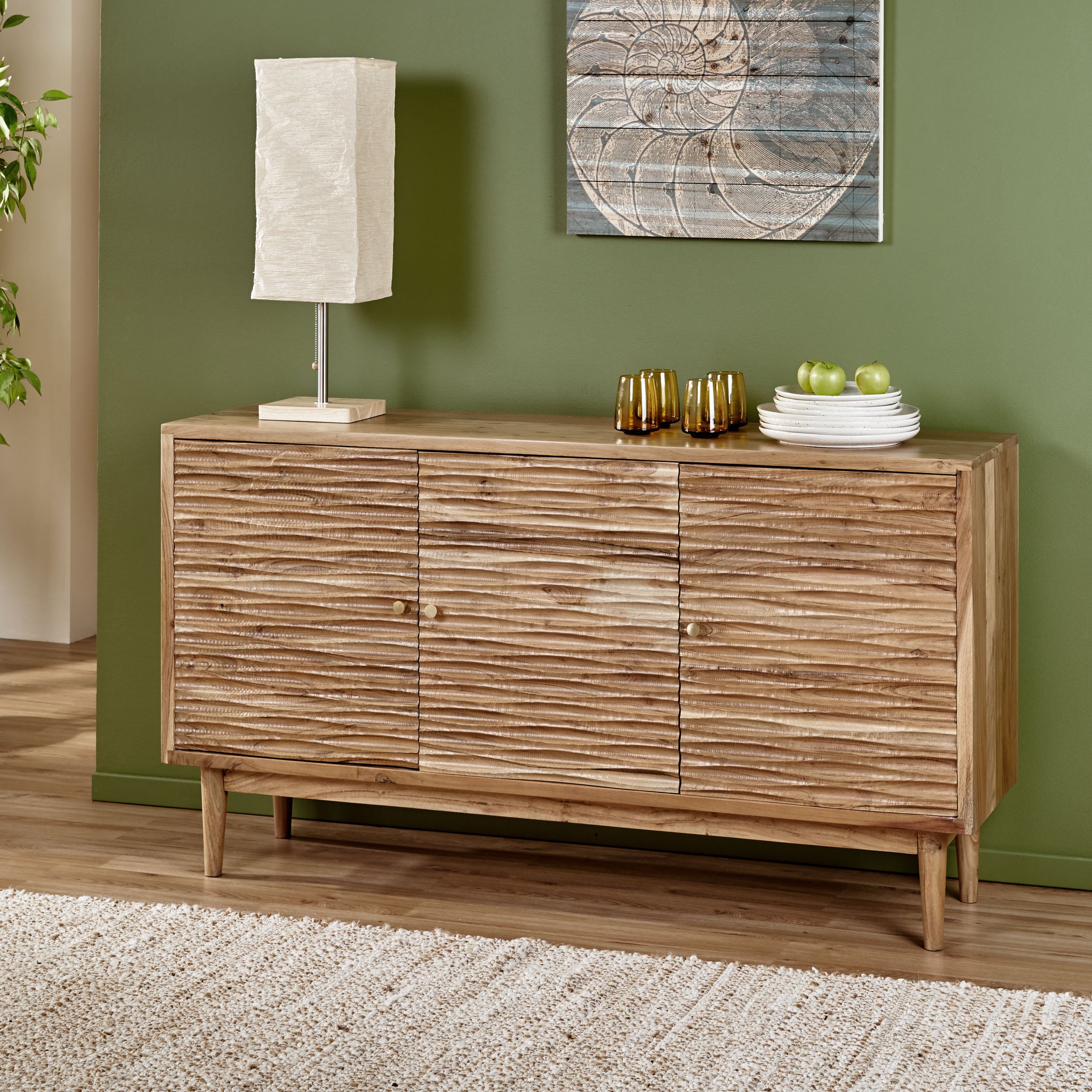 Sideboard with 3 Doors and Wood Frame - Pier 1