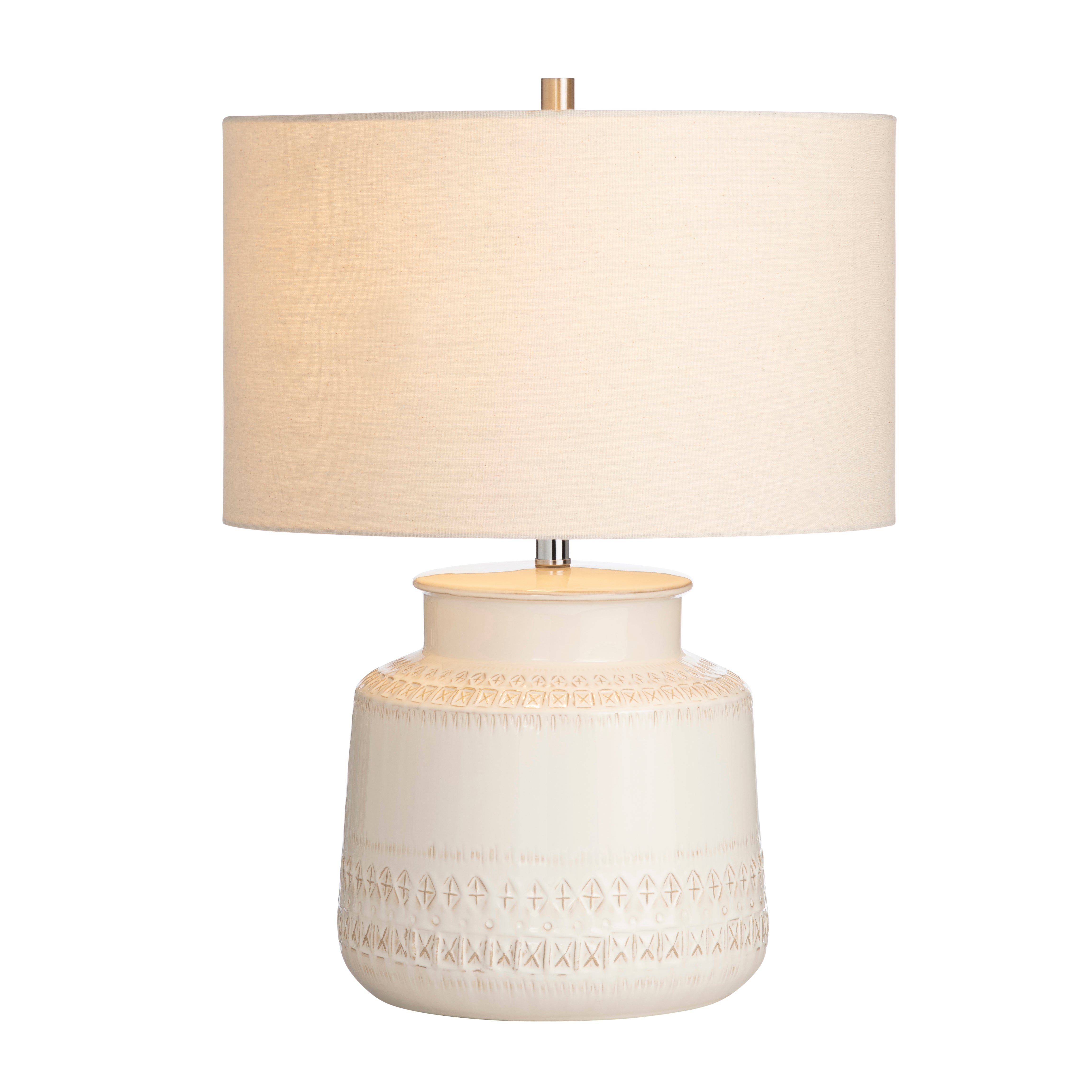 Ceramic Table Lamp with Textured Cream Finish – Pier 1