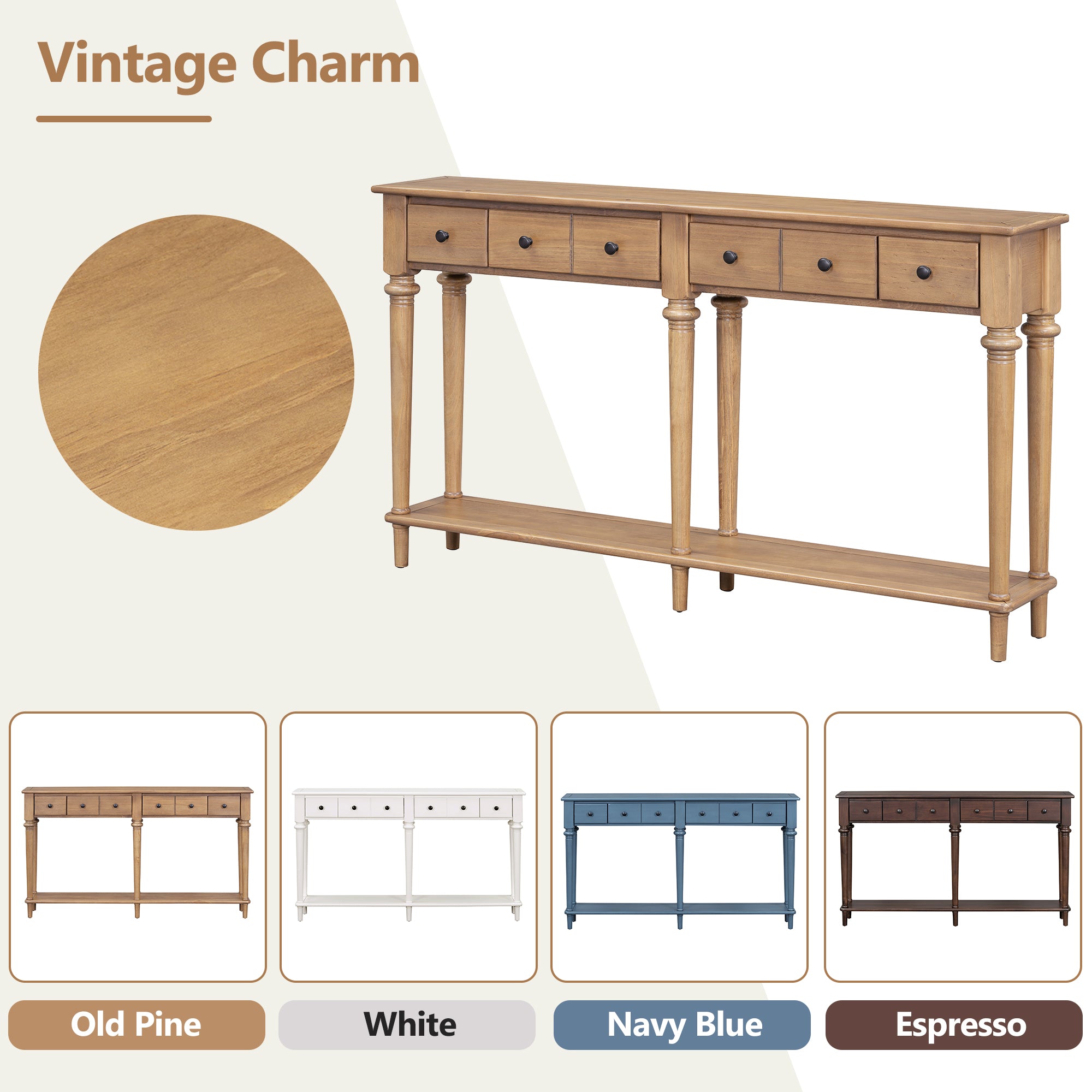 Console Table with 4 Drawers and Open Shelf - Pier 1