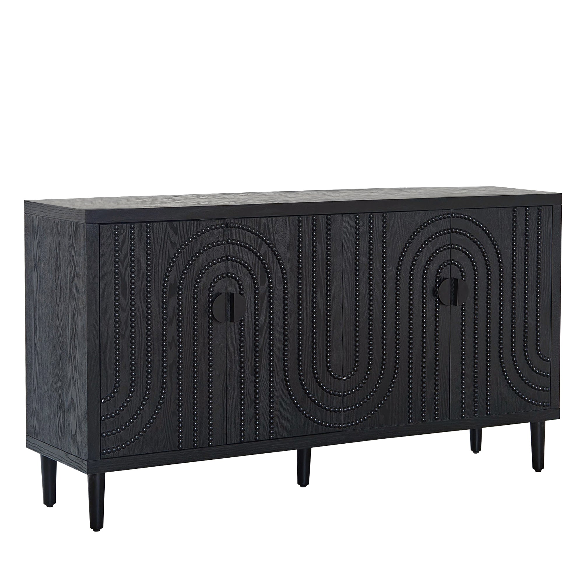 Wood Sideboard with 4 Doors and Tapered Legs - Pier 1