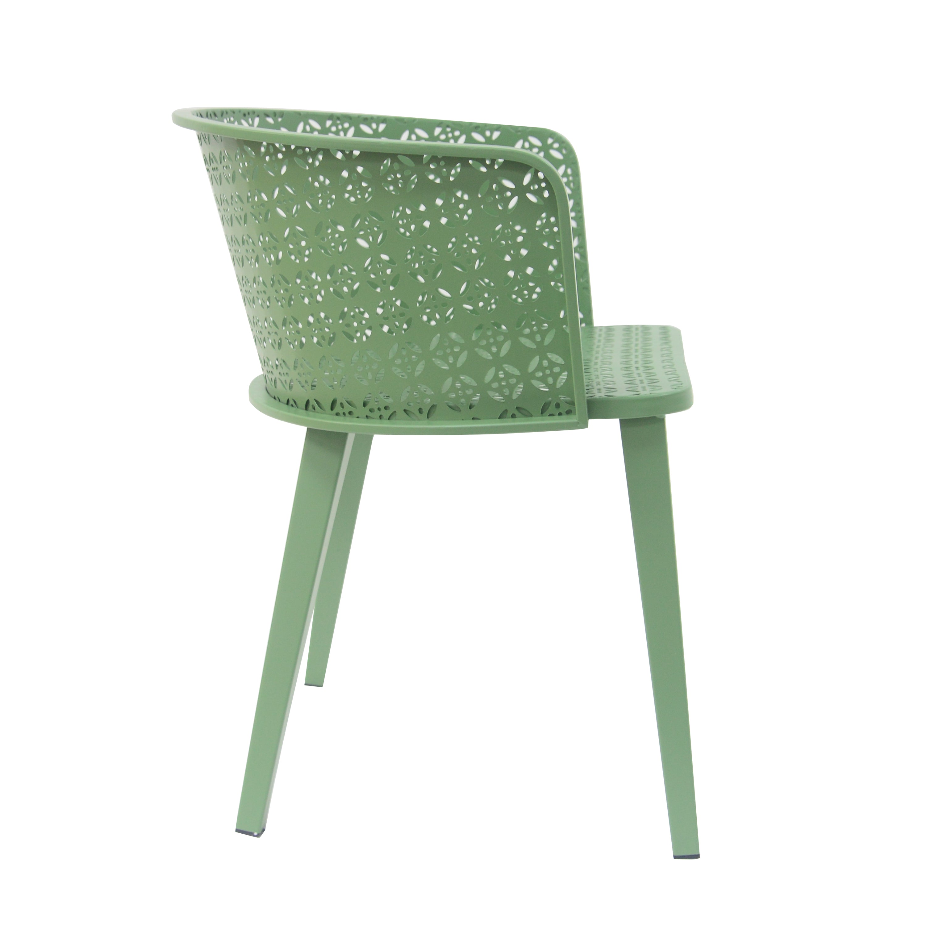 Rejoiced Outdoor Dining Chair with Geometric Lattice Design and Curved ...