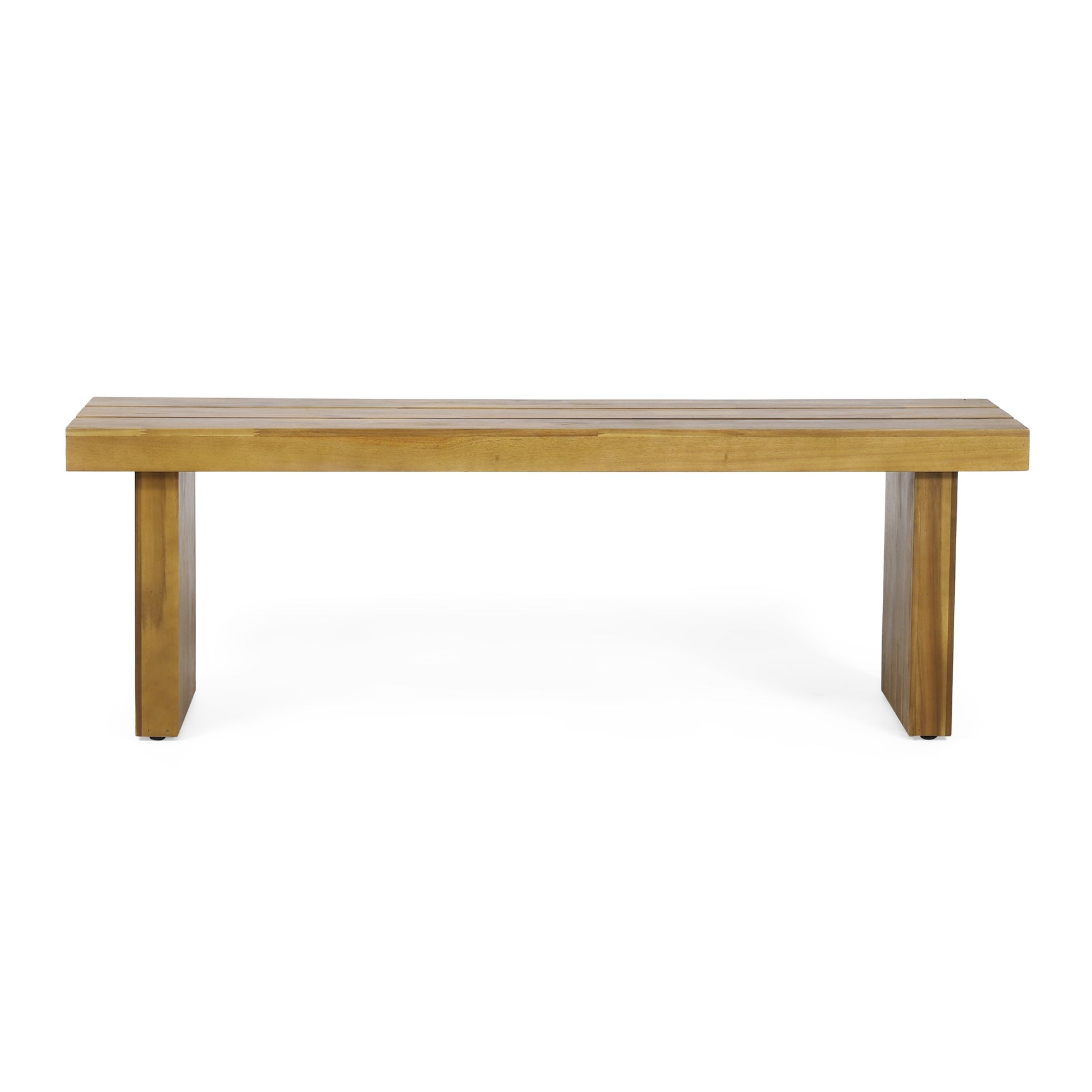 Outdoor Bench with Slat Top and Block Leg - Pier 1