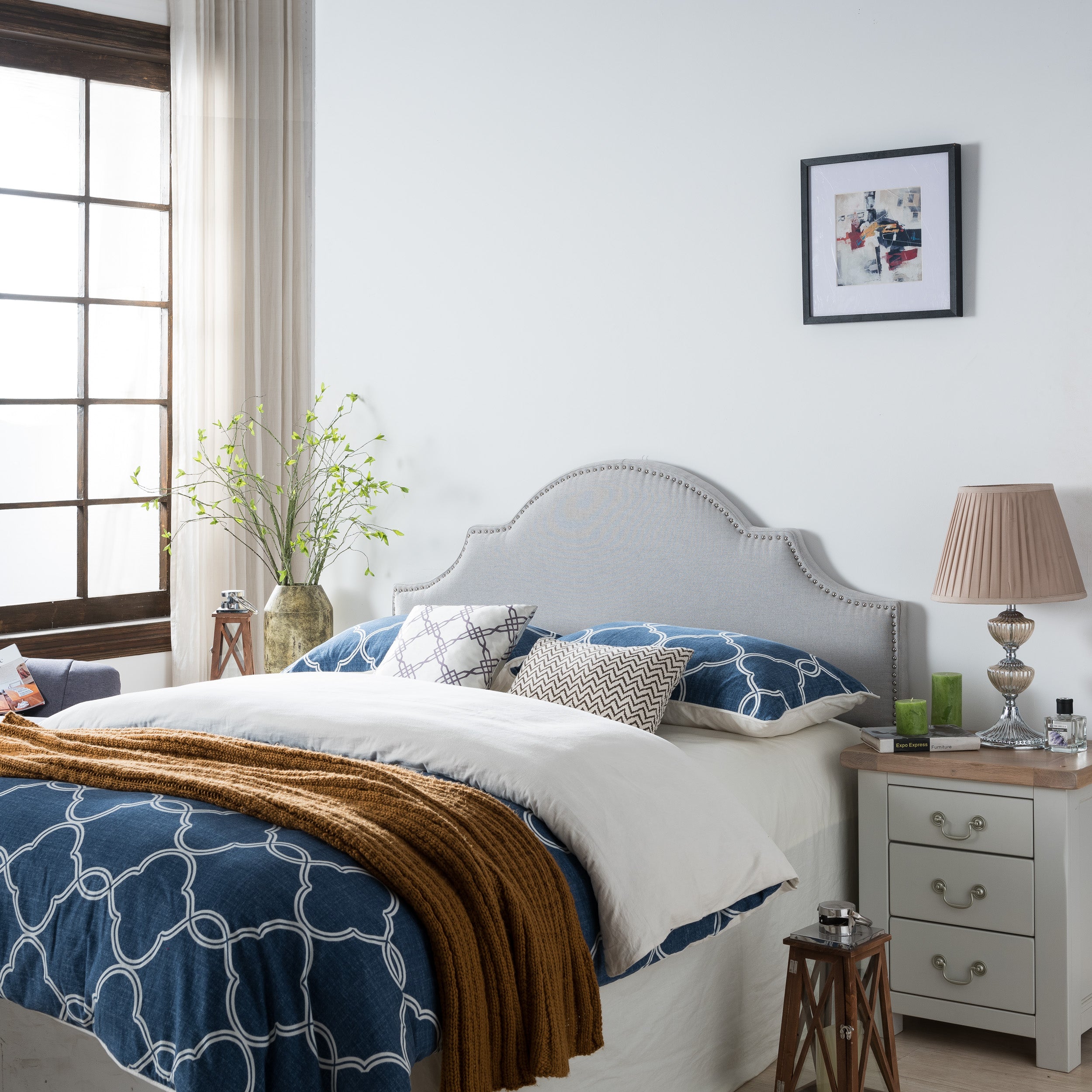 Upholstered Nailhead Trim Headboard – Pier 1