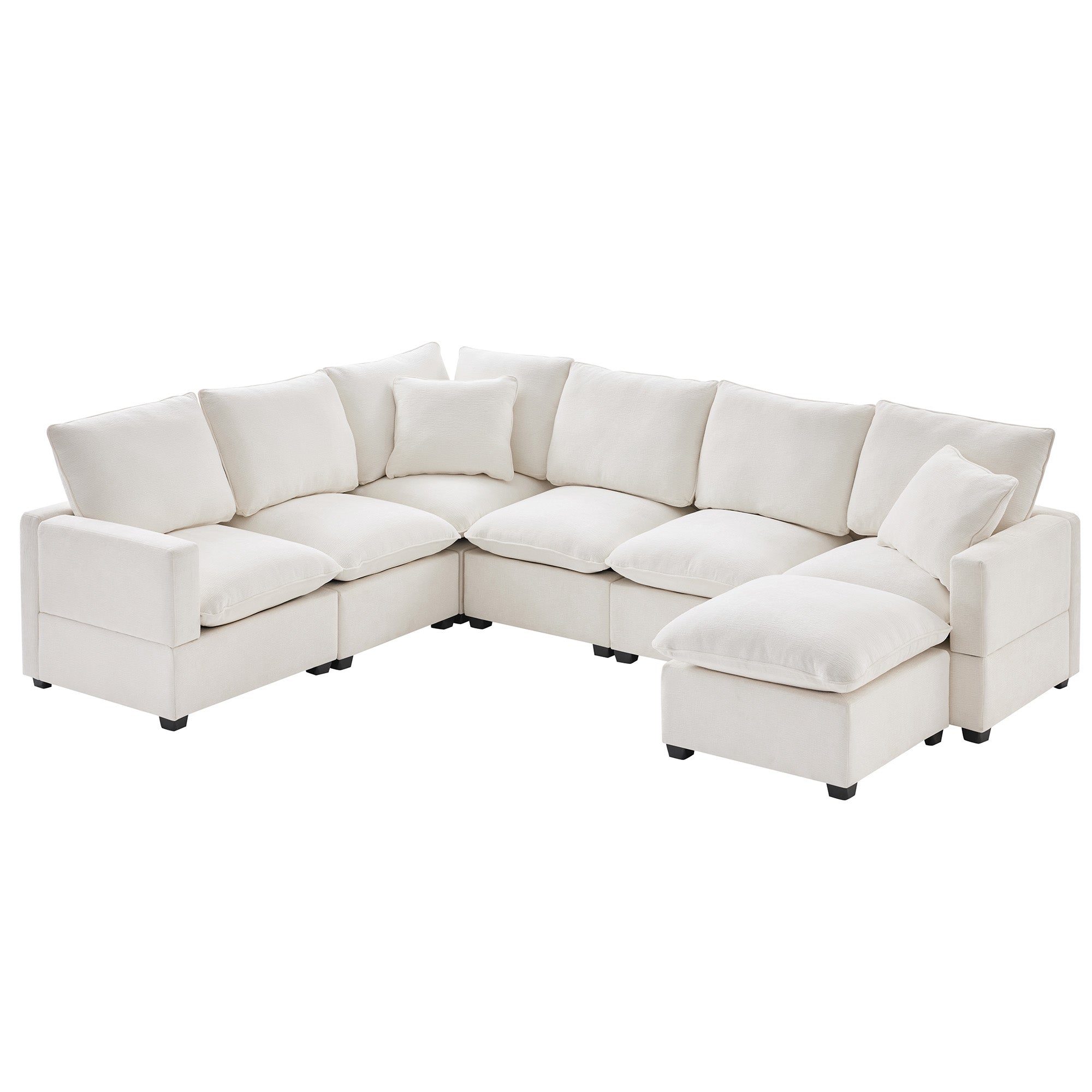 Chenille Modular U-Shape Sectional Sofa, Seats 7 – Pier 1