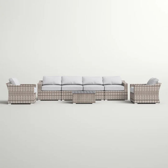 Laguna Sol Fully Assembled 6-Person All-Weather Wicker Sectional Seati ...