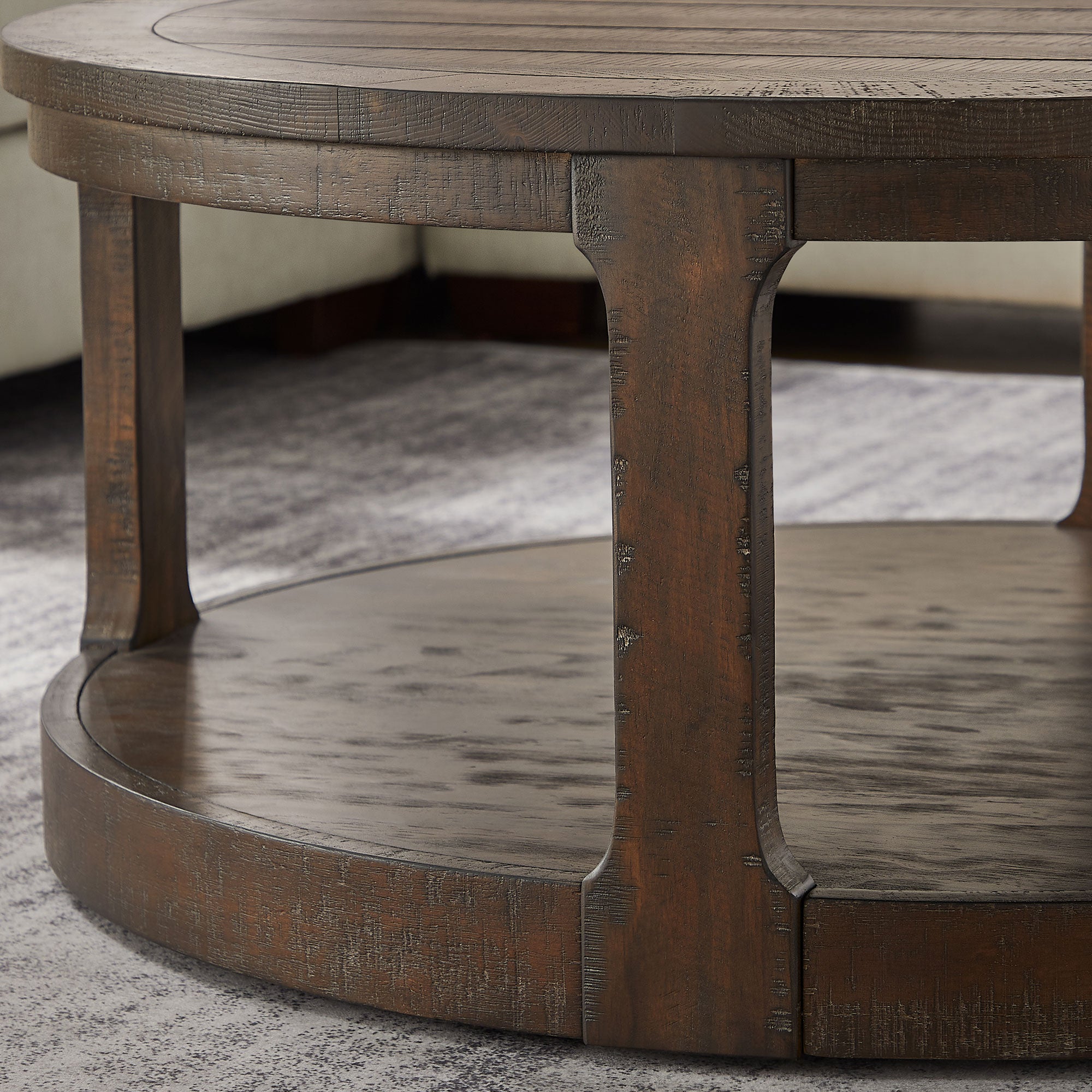 Large Traditional Round Coffee Table - Pier 1