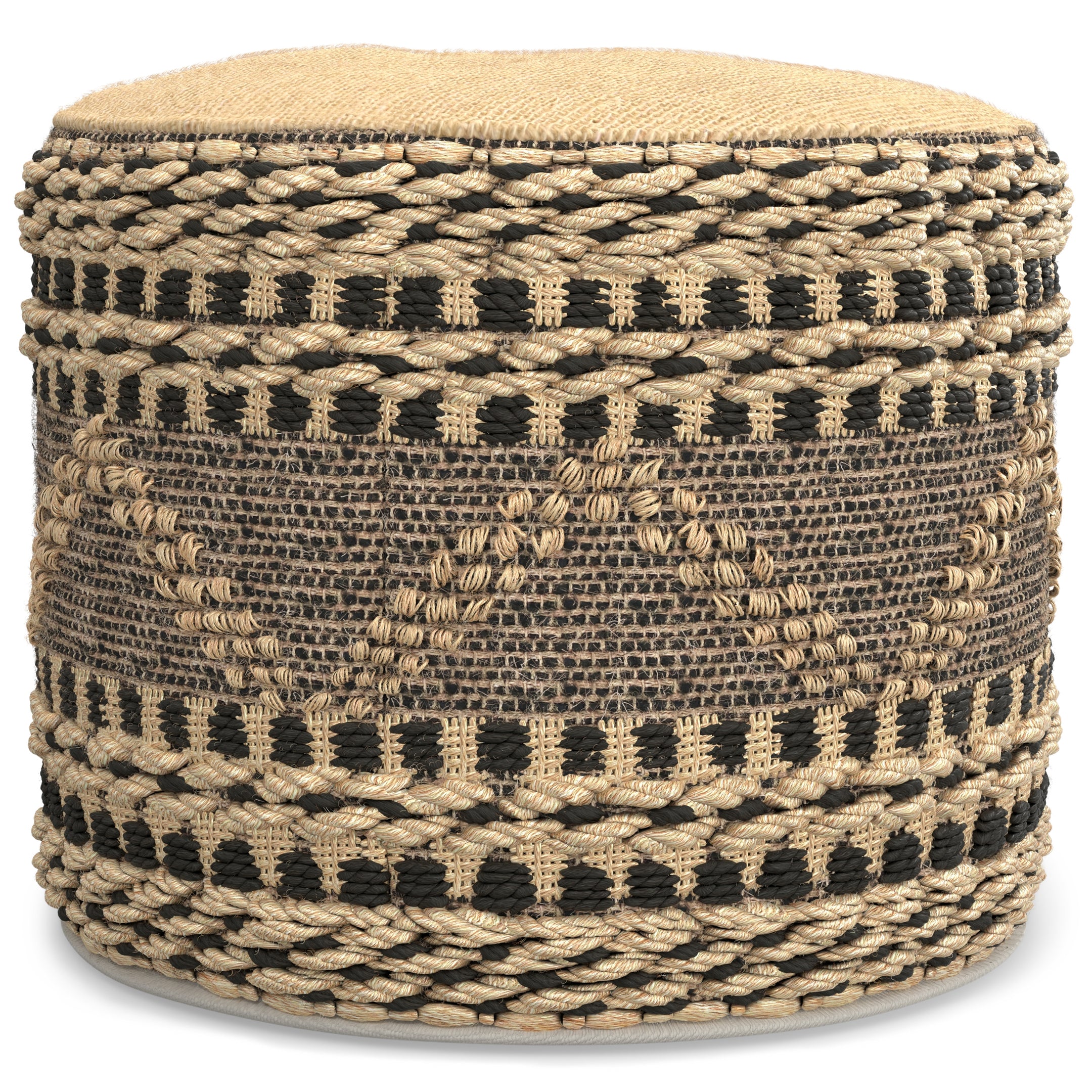 Stella Round Woven Pouf - Pier 1