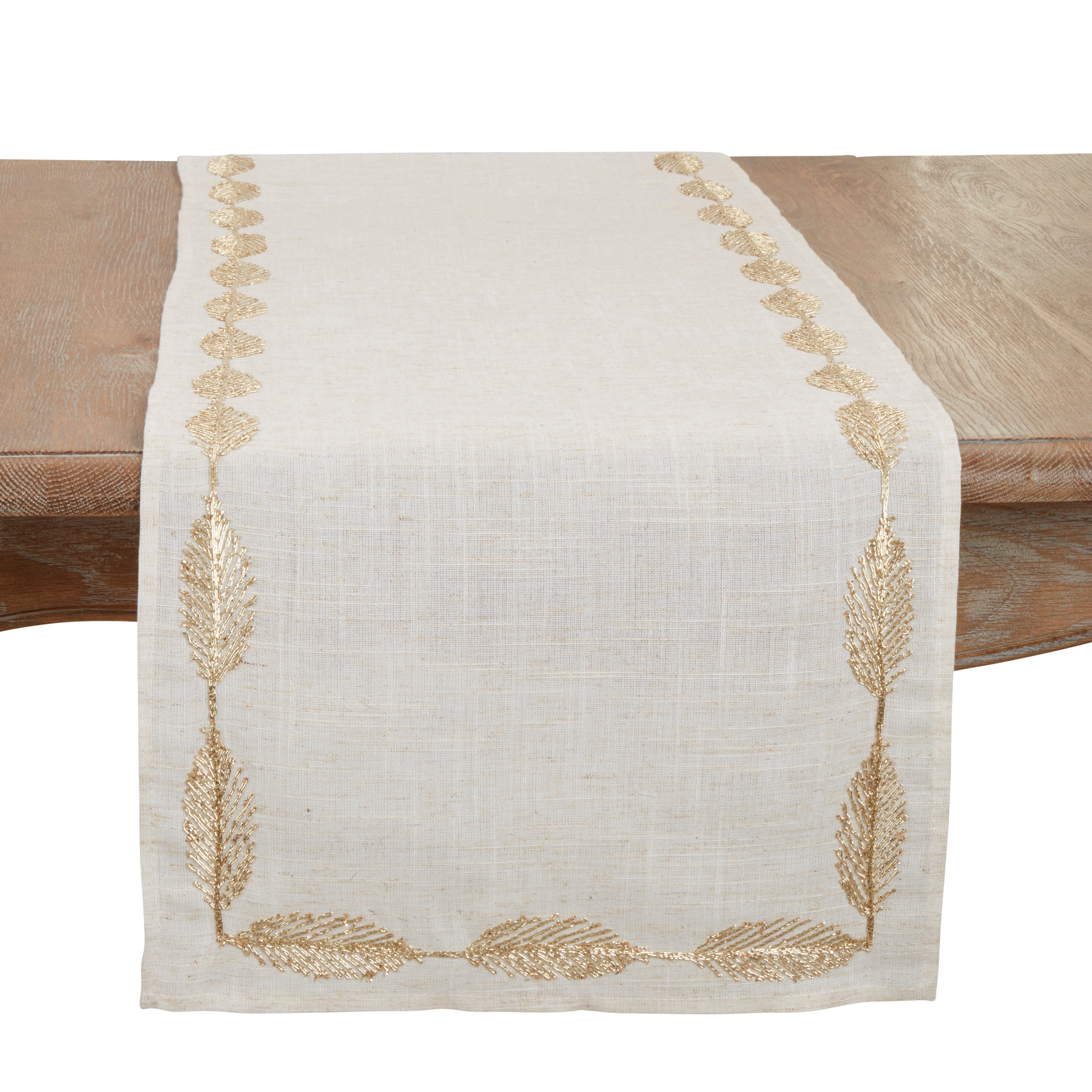 Intricate Leaf Pattern Embroidered Table Runner – Pier 1