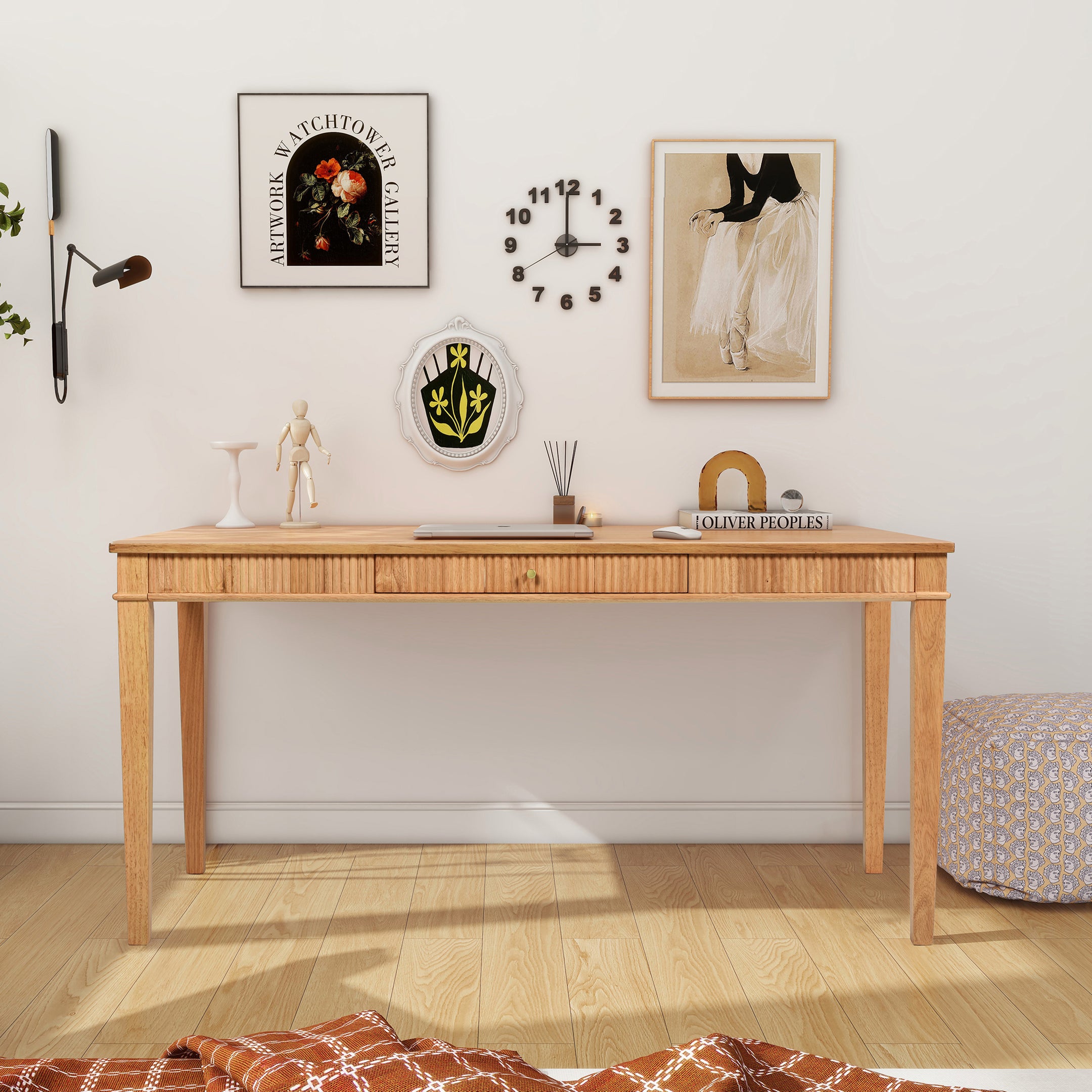 Dumont Modern Farmhouse 1-Drawer Fluted Home Office Writing Desk – Pier 1